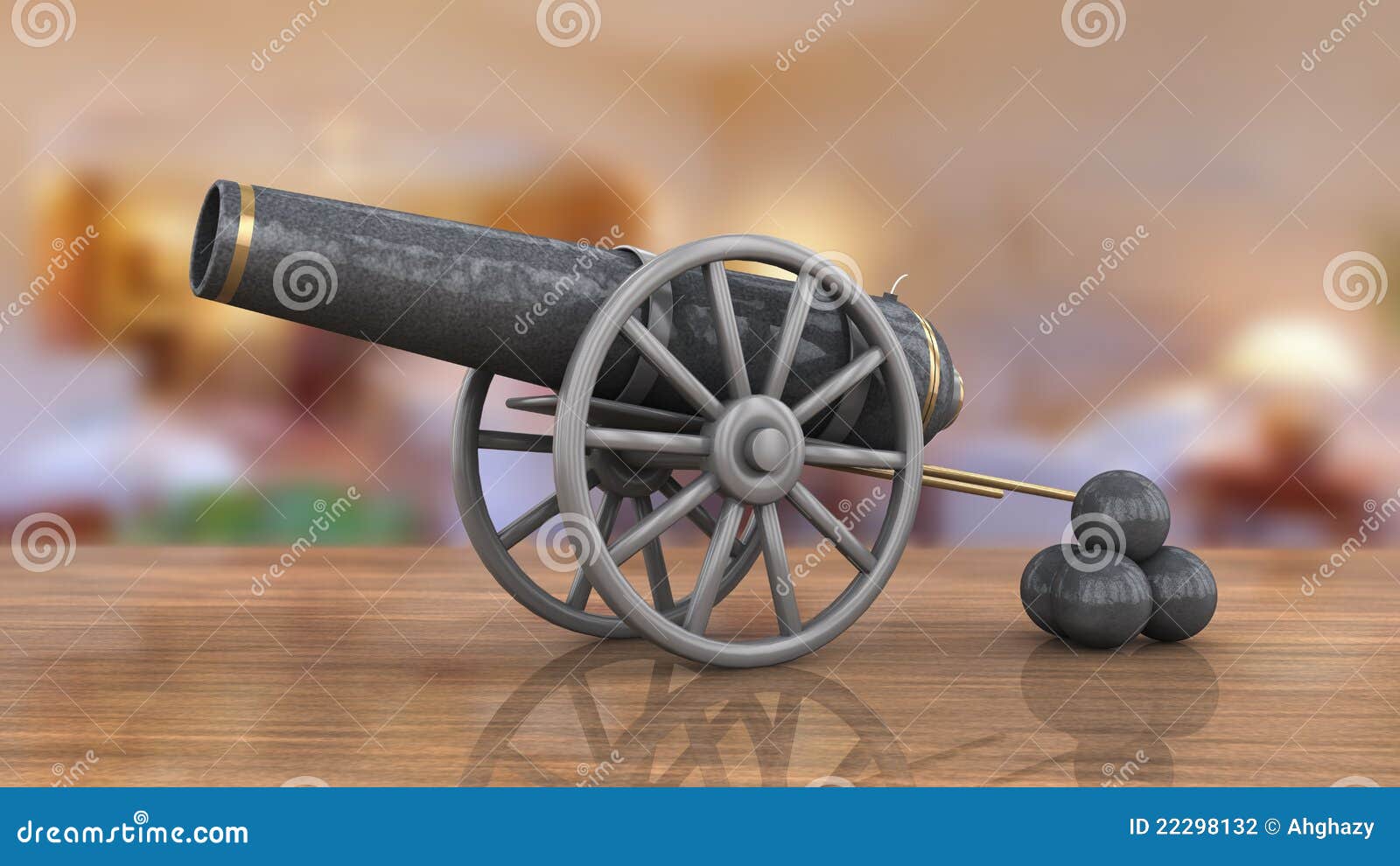 Model of old cannon stock illustration. Illustration of metal - 22298132