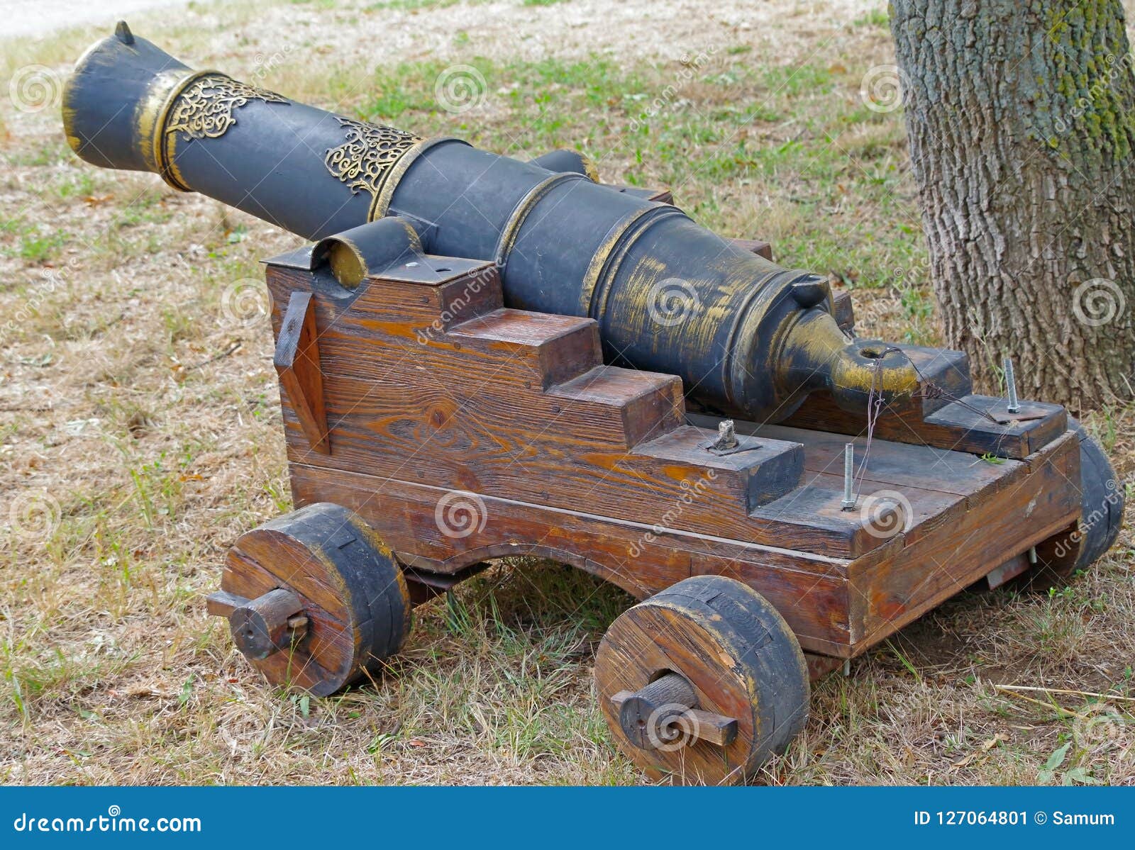 Model of old cannon stock image. Image of protection - 127064801