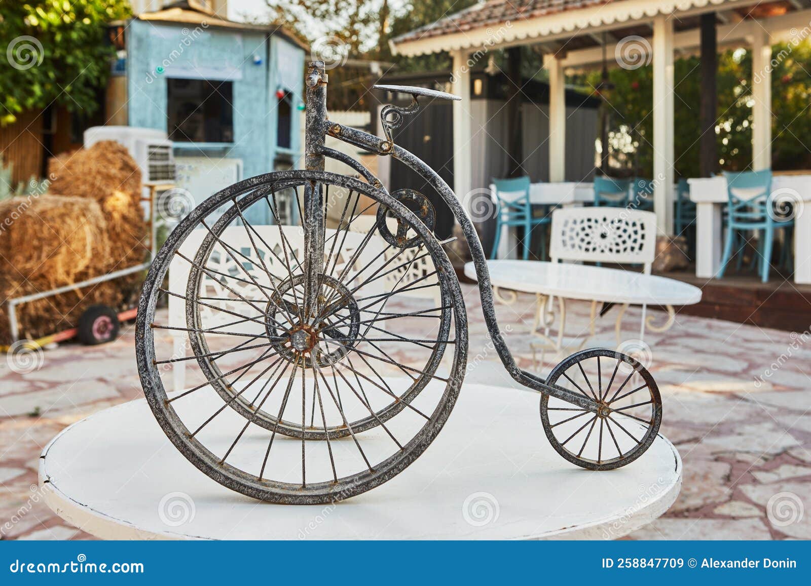Model of an Old Tricycle Made of Metal Stock Image - Image of cycling ...