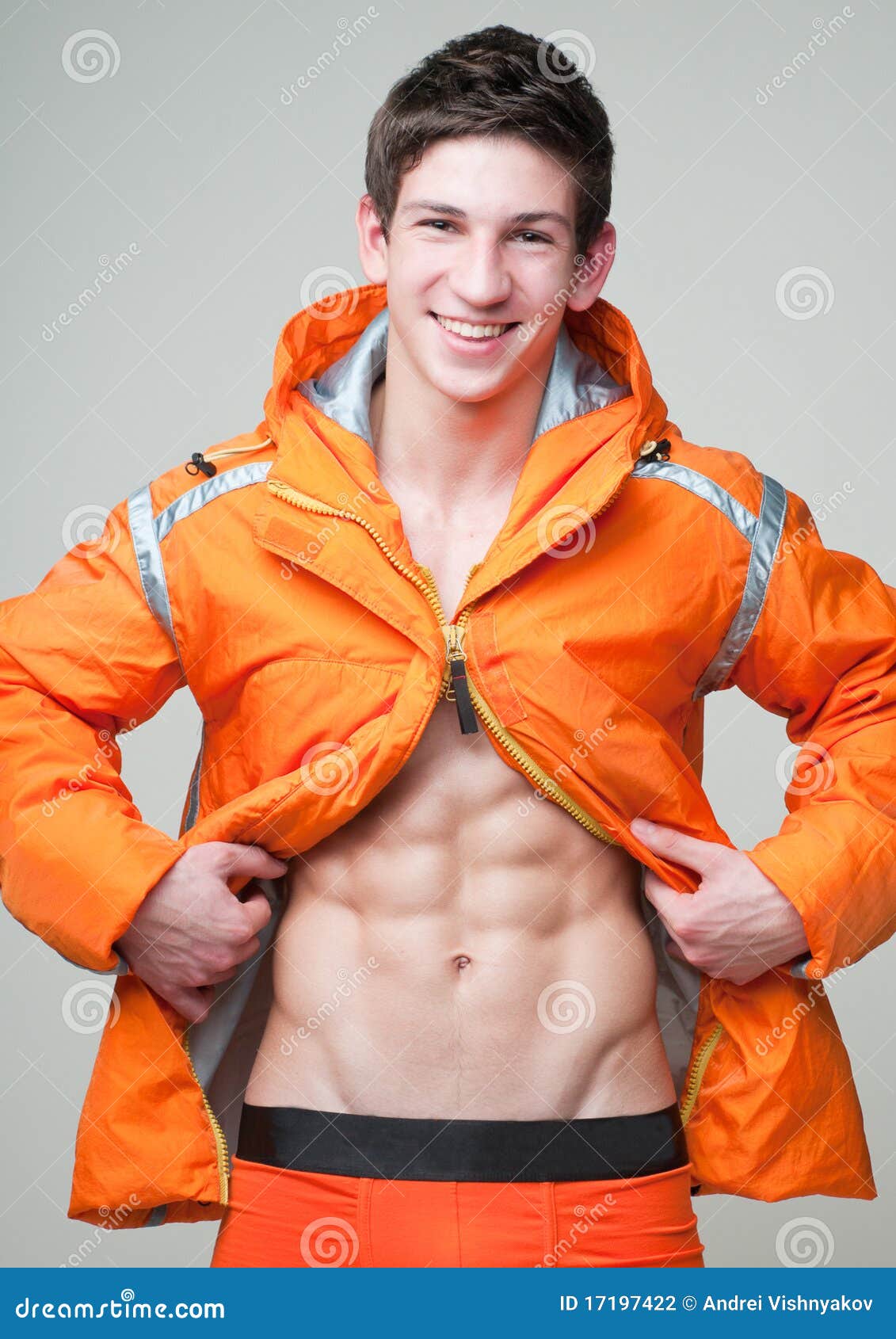 Model in orange stock photo. Image of athlete, muscle - 17197422