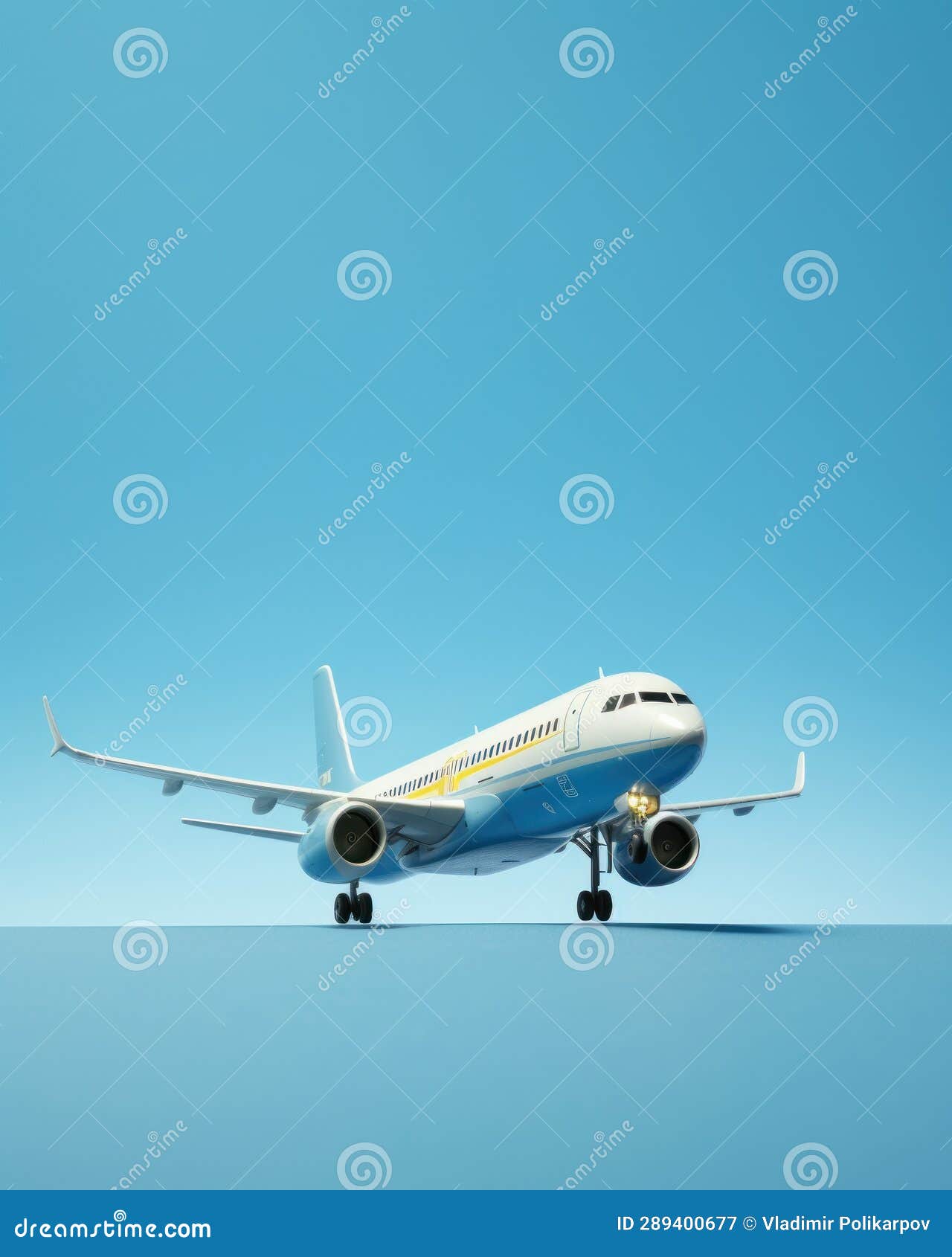 Model of a Passenger Plane on a Blue Background Stock Illustration ...