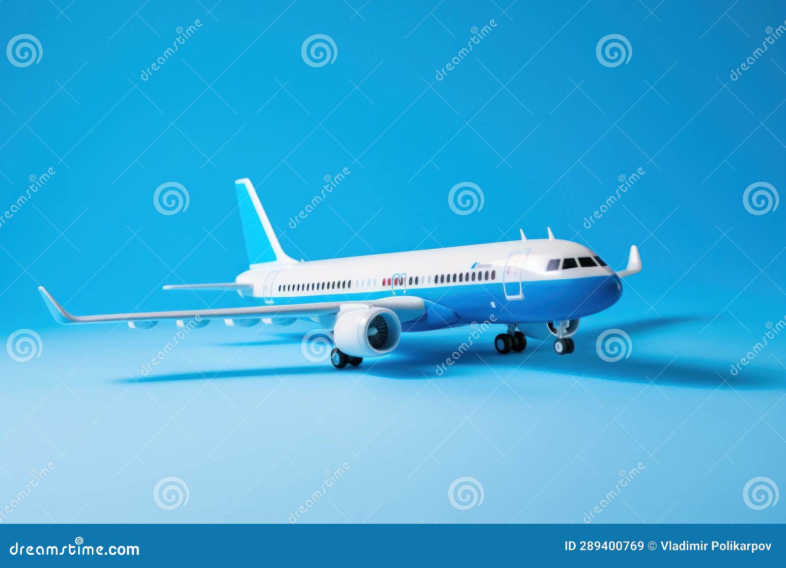 Model of a Passenger Plane on a Blue Background Stock Illustration ...