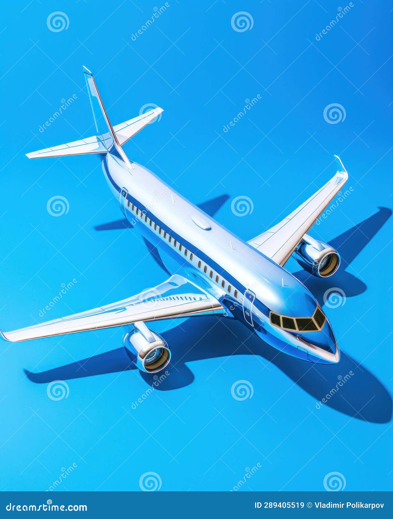 Model of a Passenger Plane on a Blue Background Stock Illustration ...
