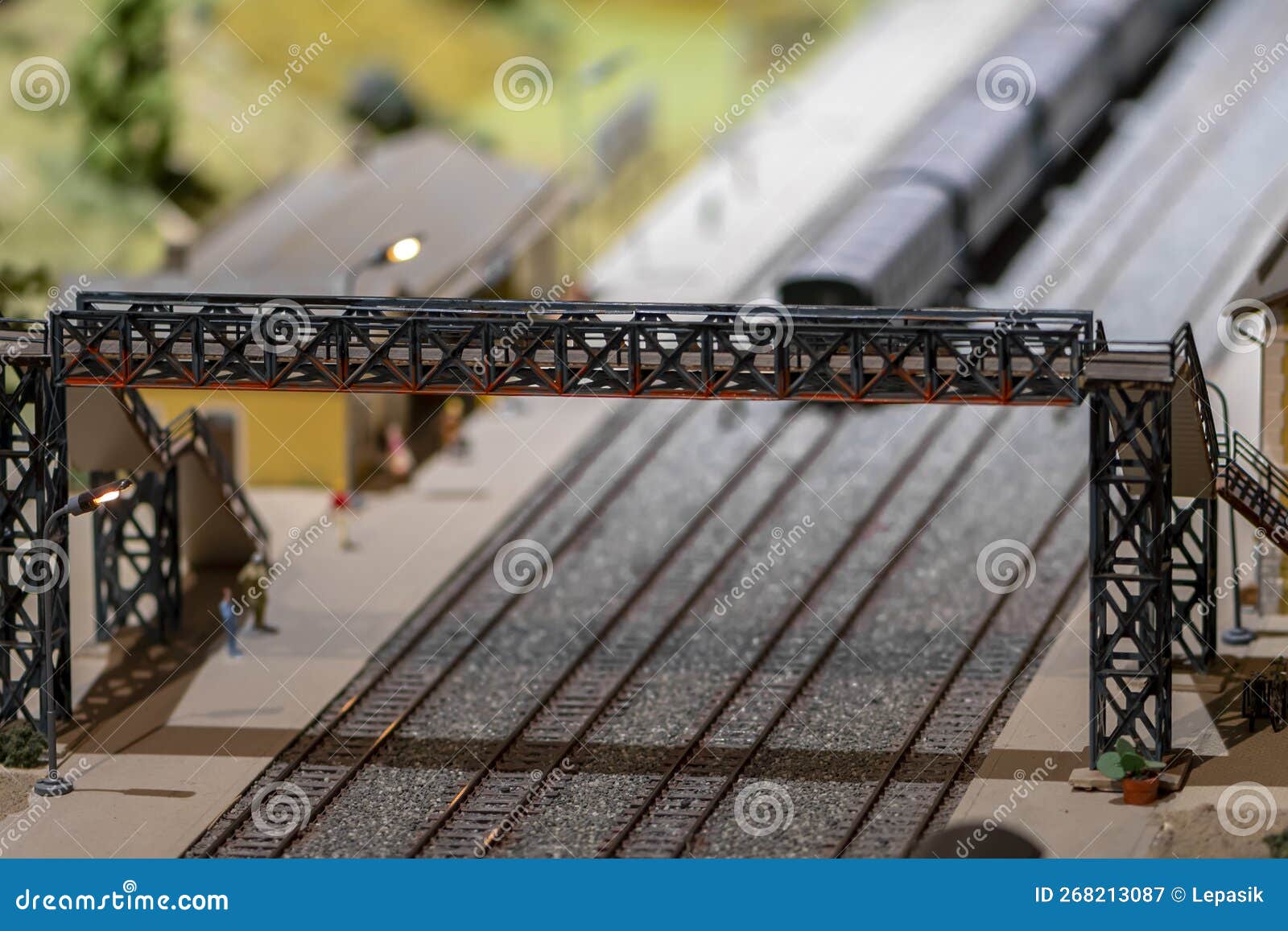 A Model Passenger Train Leaves the Railway Station. Stock Image - Image ...