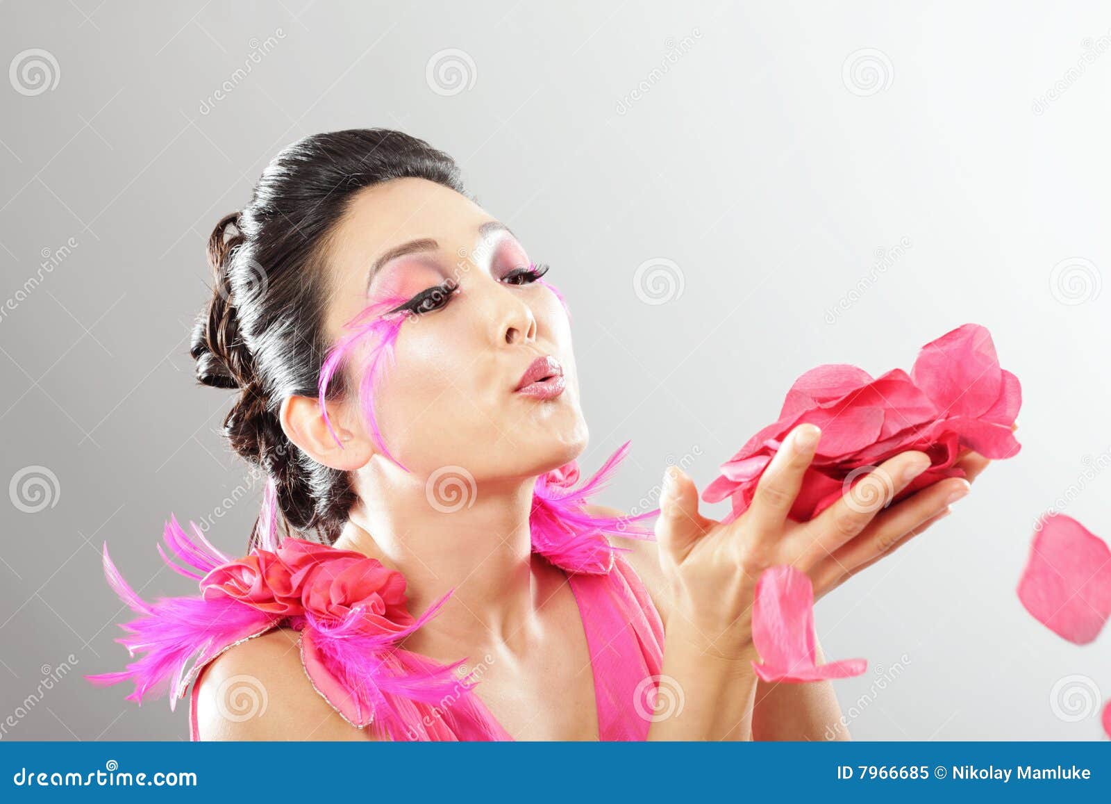 Model in pink stock image. Image of beautiful, japanese - 7966685
