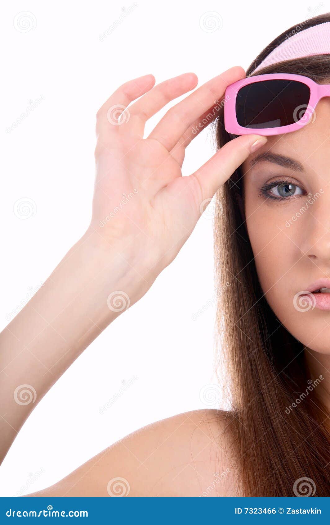 Model in pink sun-glasses stock photo. Image of european - 7323466
