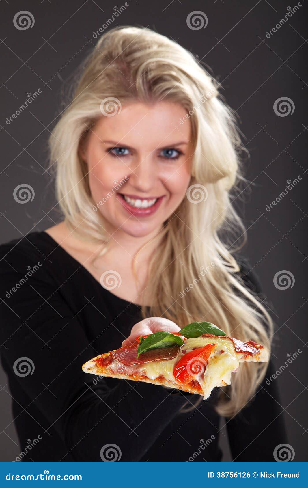 Model with pizza stock photo. Image of looking, hungry - 38756126