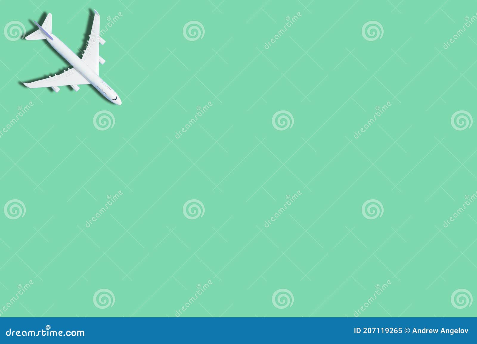 Model Plane,airplane on Green Color Background. 3d Rendering Stock ...