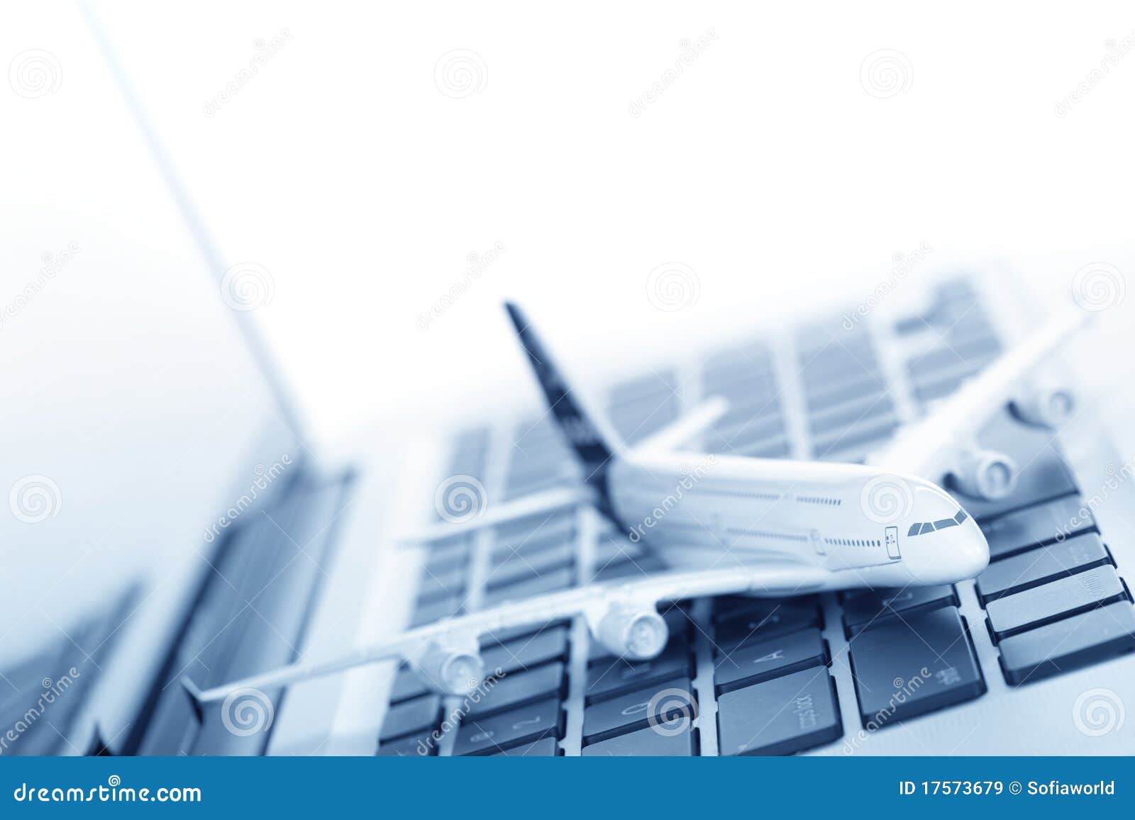 Model Plane on Laptop Keyboard Stock Image - Image of industry, idea ...