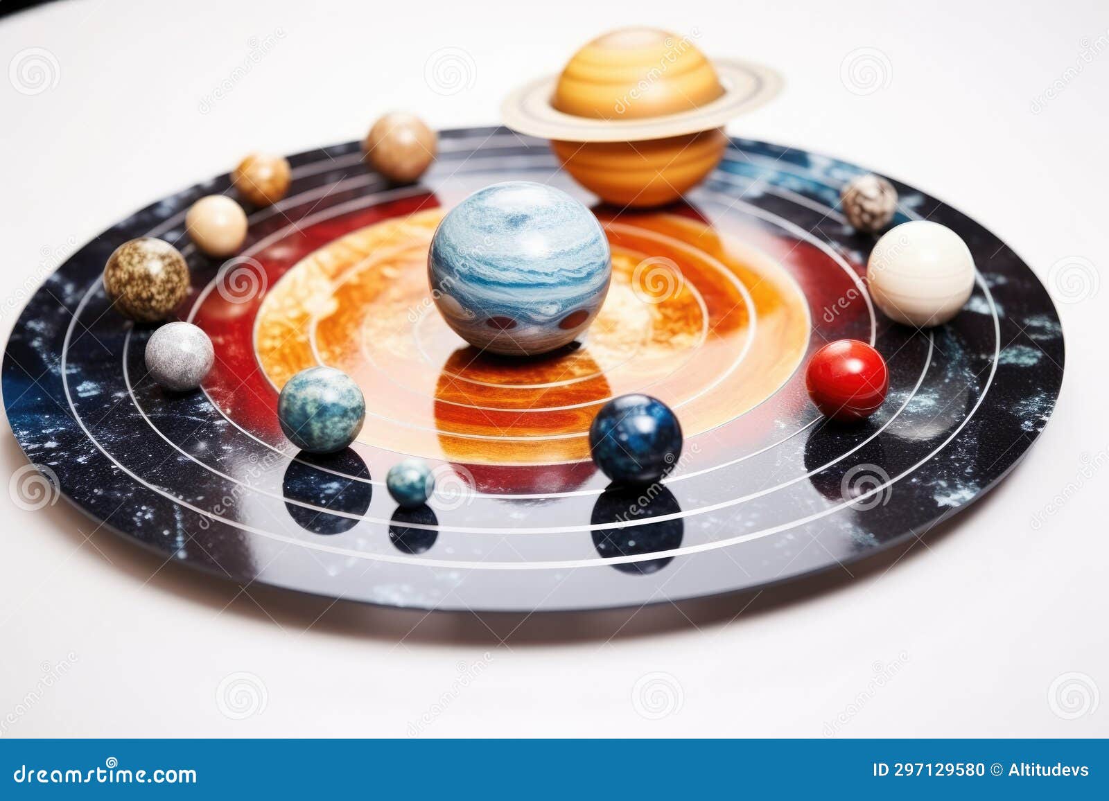 Model Planetary System Showing Elliptical Orbits Stock Photo - Image of ...