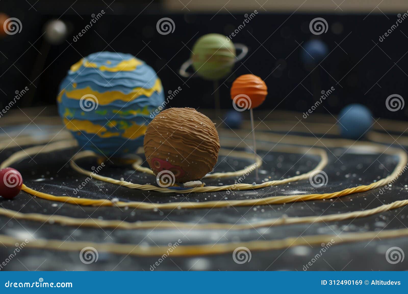 Model of a Plasticine Solar System with Planets in Orbit Stock Image ...