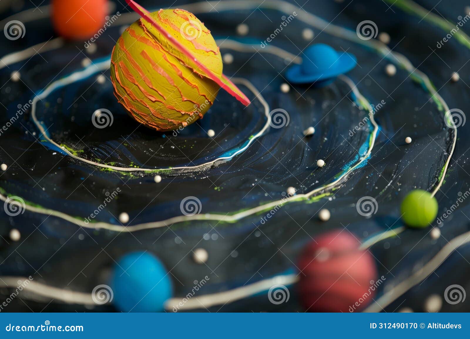 Model of a Plasticine Solar System with Planets in Orbit Stock Photo ...