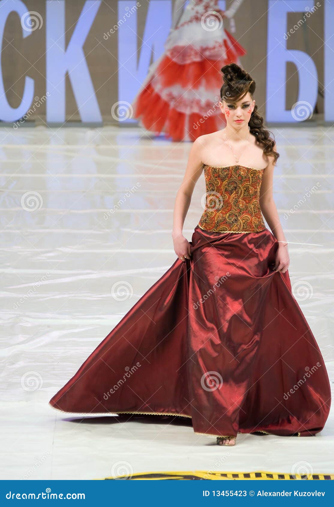 Model on podium editorial stock photo. Image of attractive - 13455423