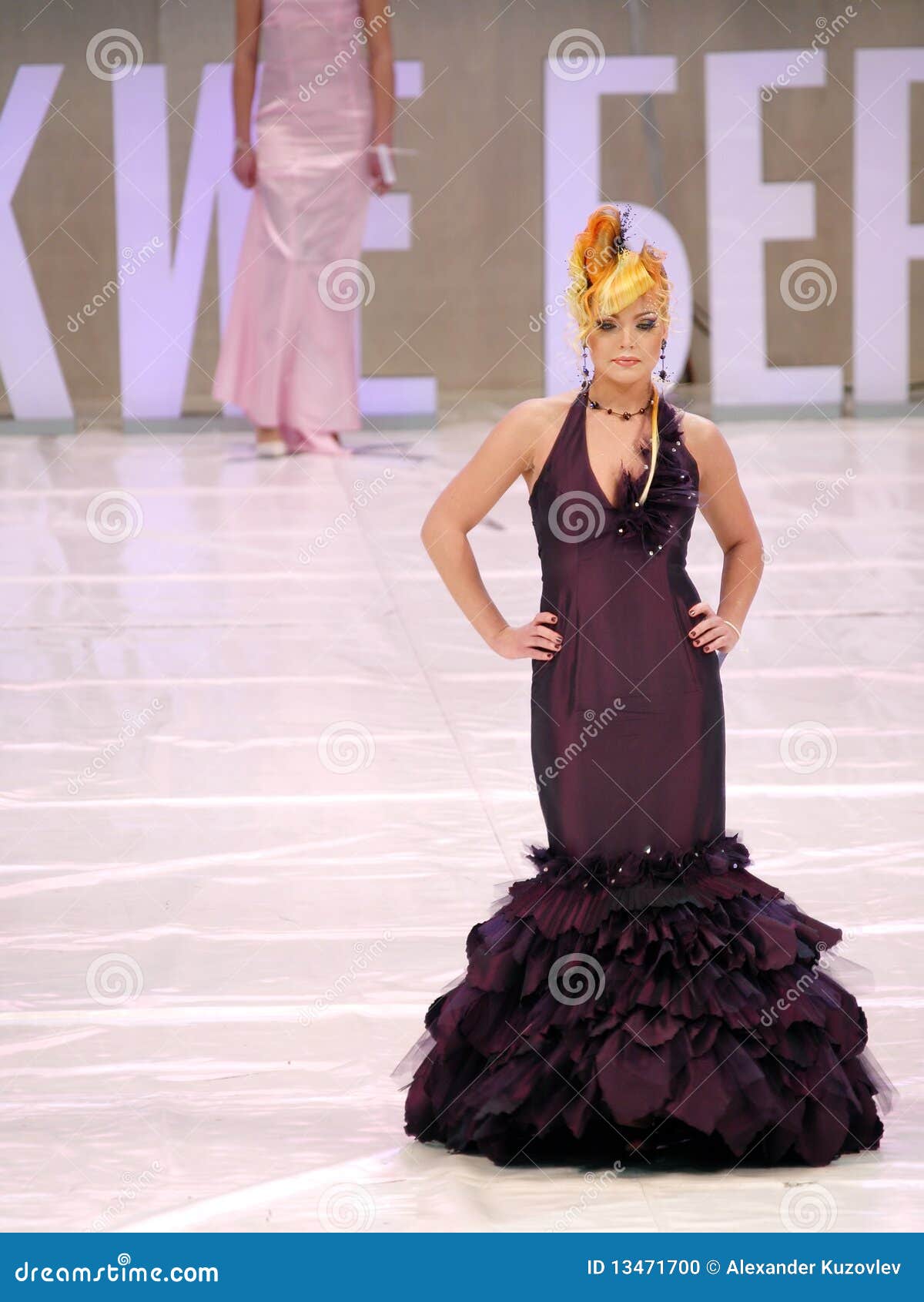 Model on podium editorial image. Image of females, glamour - 13471700