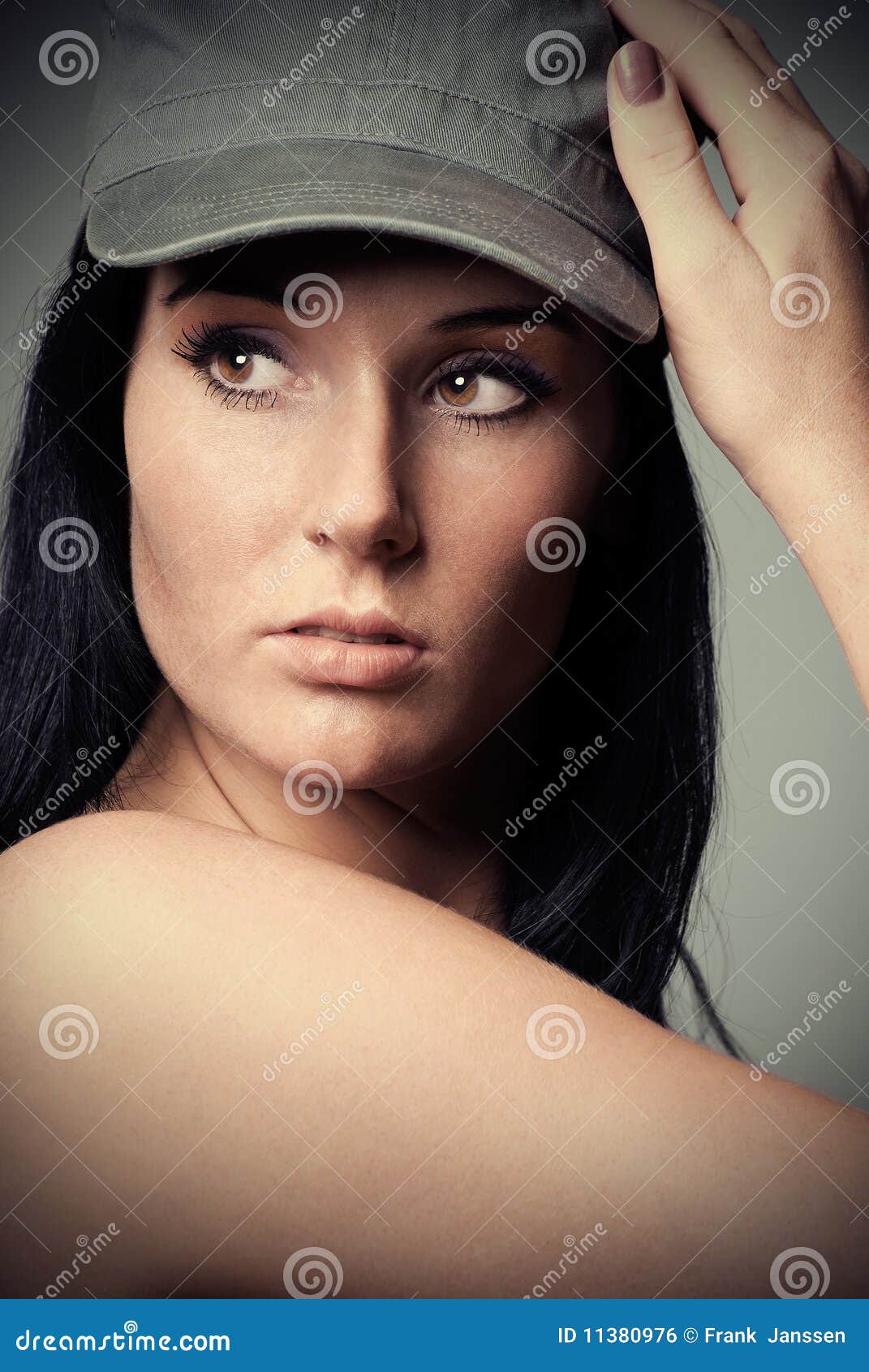 Model portrait with cap stock photo. Image of model, girl - 11380976