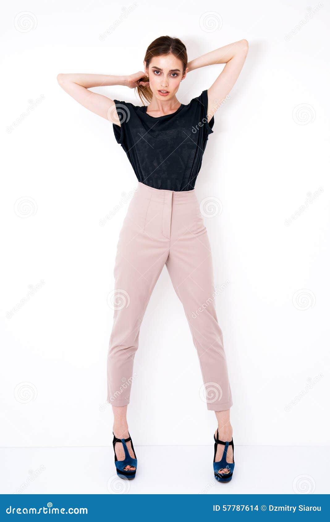 Woman Pose White Background