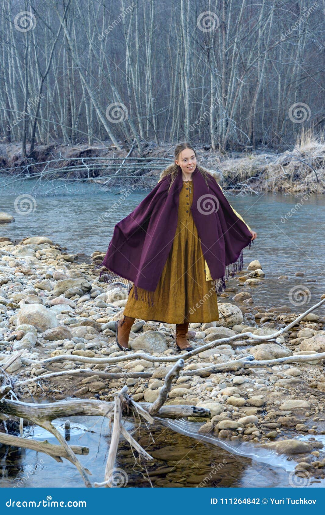 Posing on the Background of the River Stock Photo - Image of happy ...
