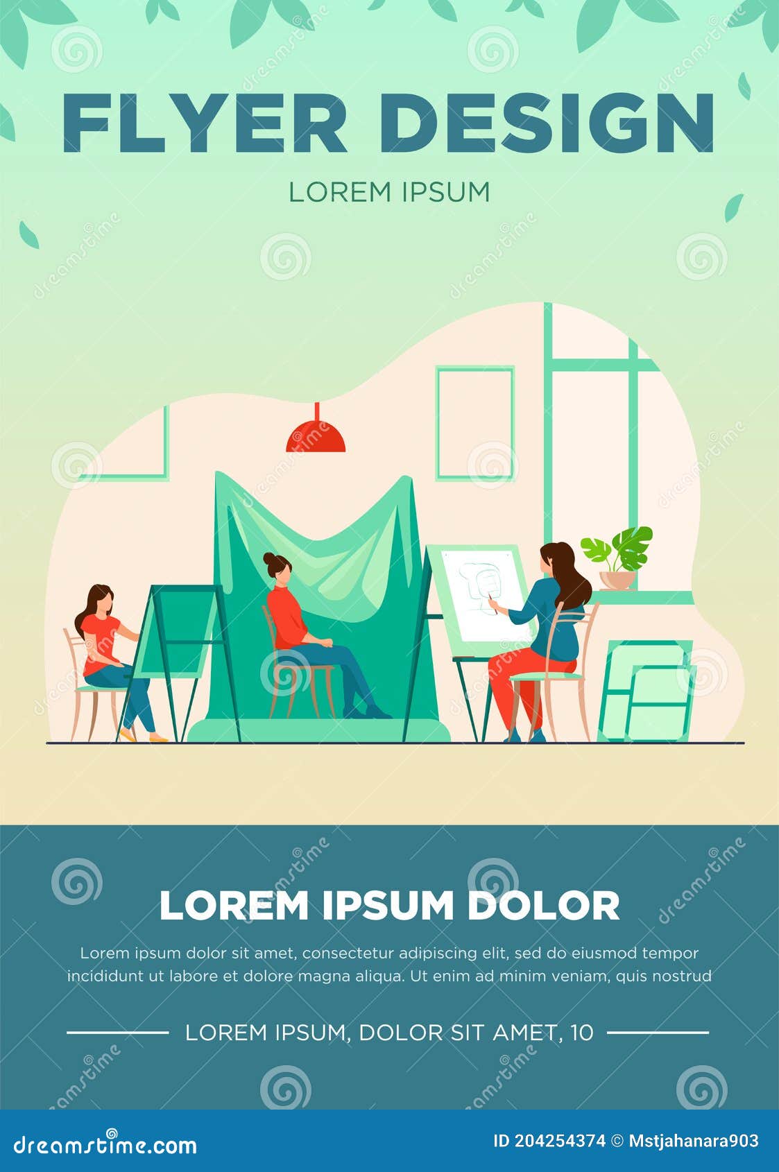 Model Posing for Art Workshop Stock Vector - Illustration of painting ...