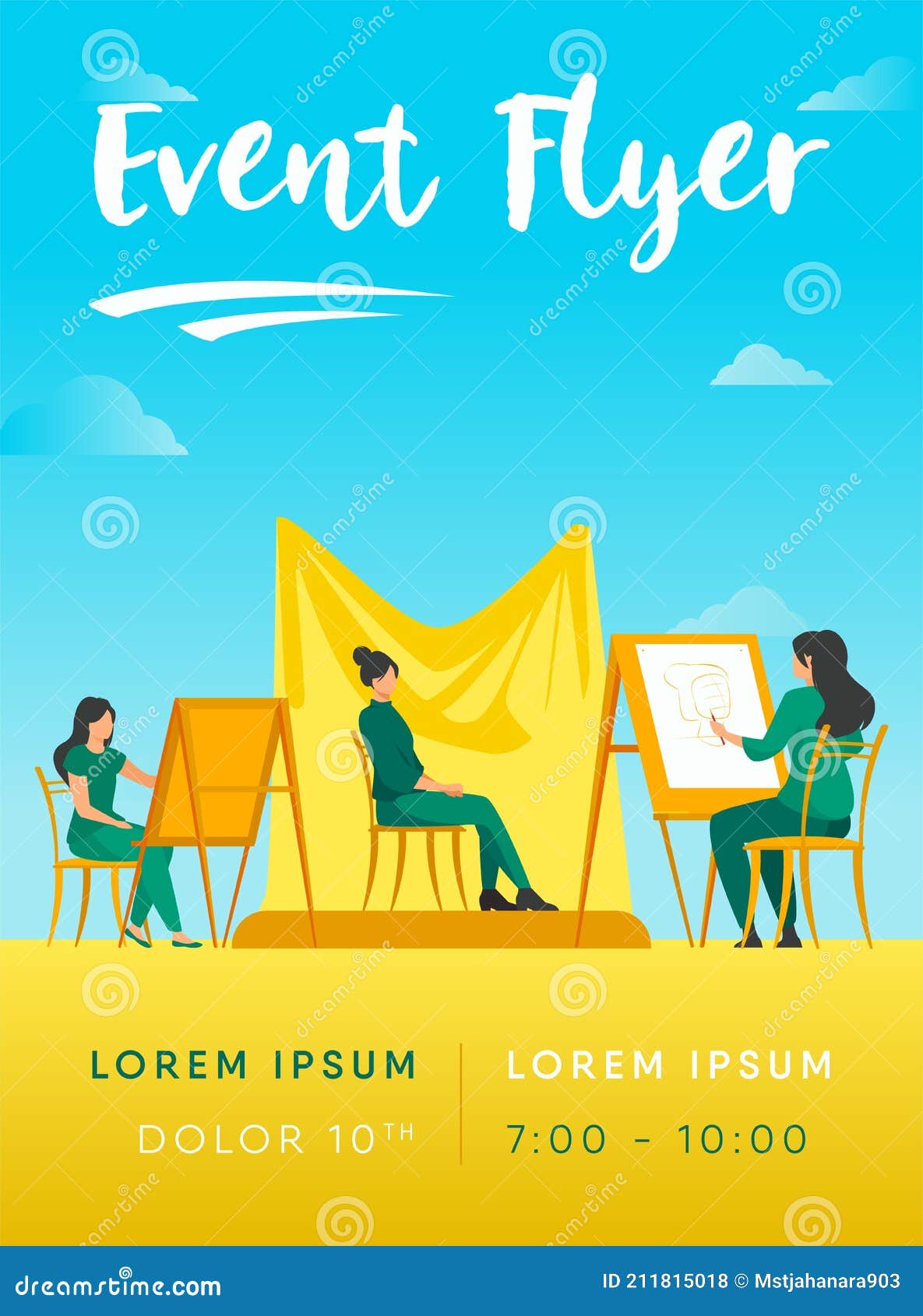 Model Posing for Art Workshop Stock Vector - Illustration of people ...