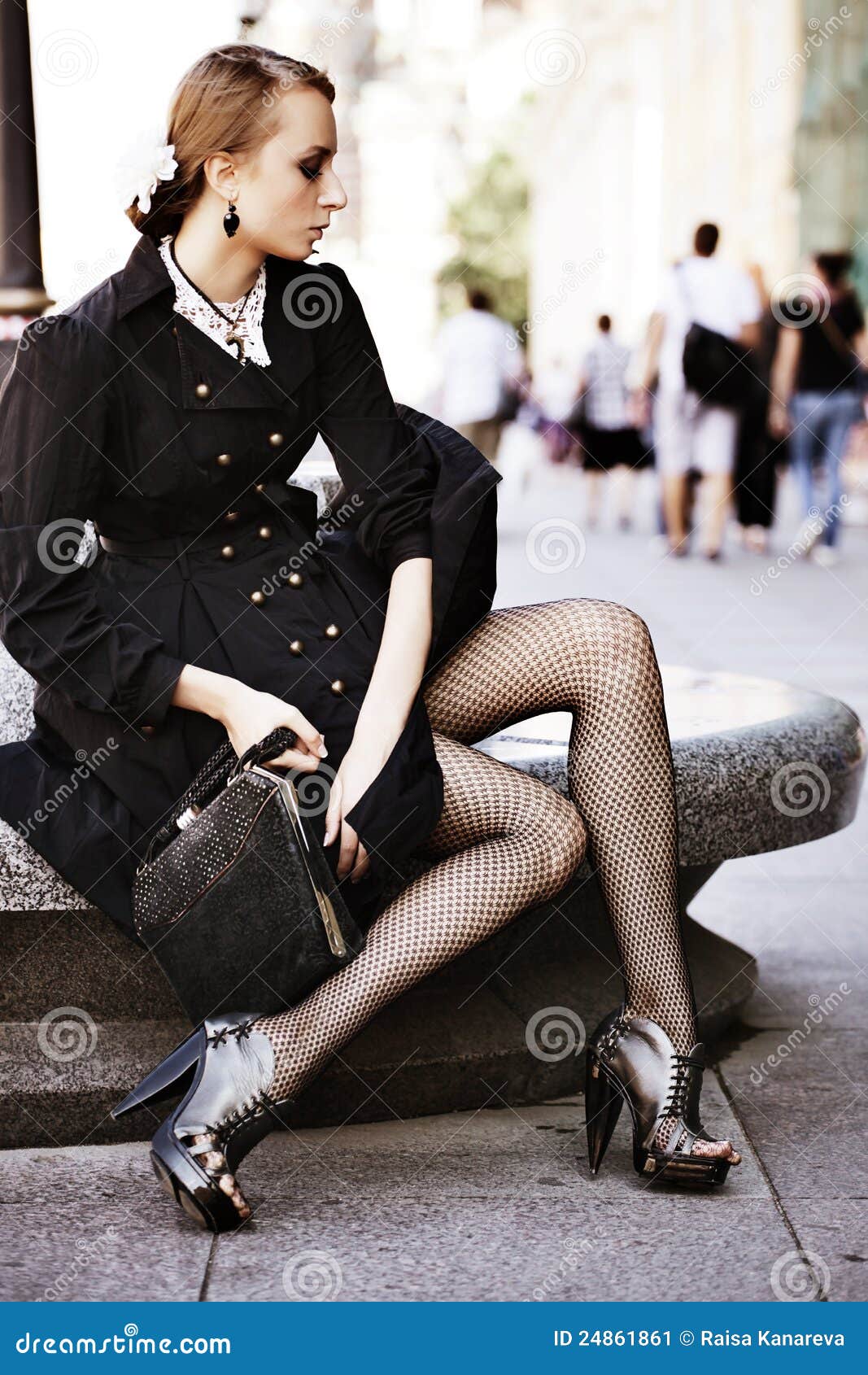 Model Posing on a City Street Stock Image - Image of person, adult ...