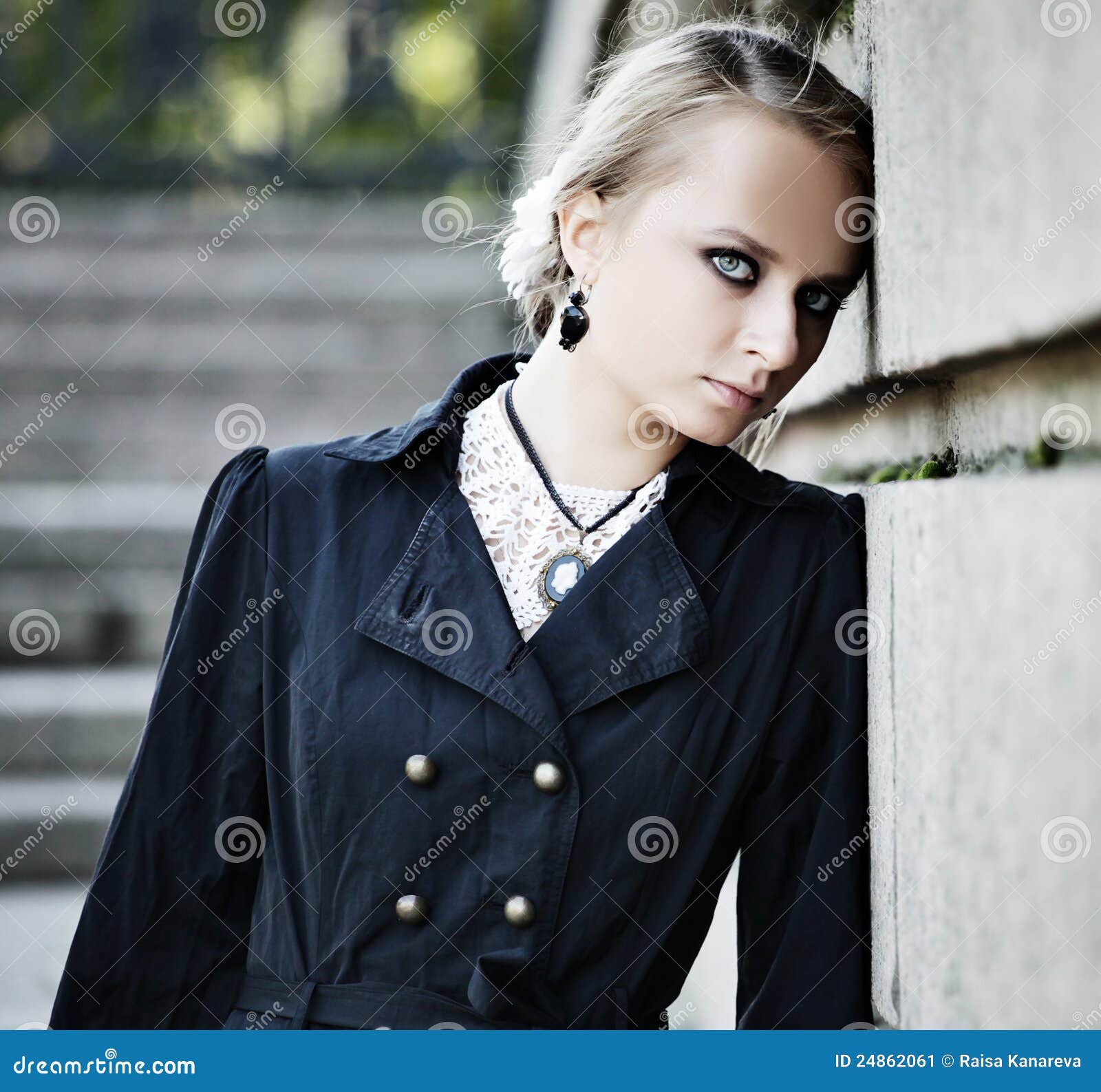 Model Posing on a City Street Stock Image - Image of lifestyle, light ...