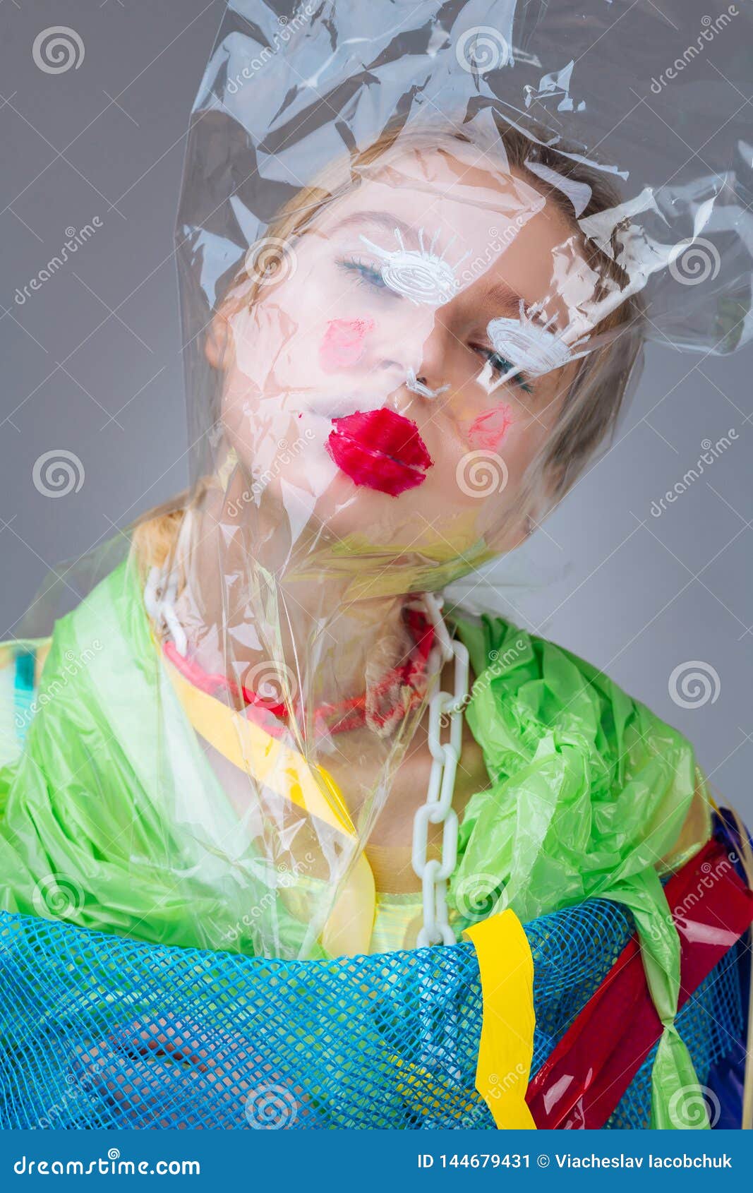 Model Posing for Environment Protection Having Plastic Bag Stock Image ...