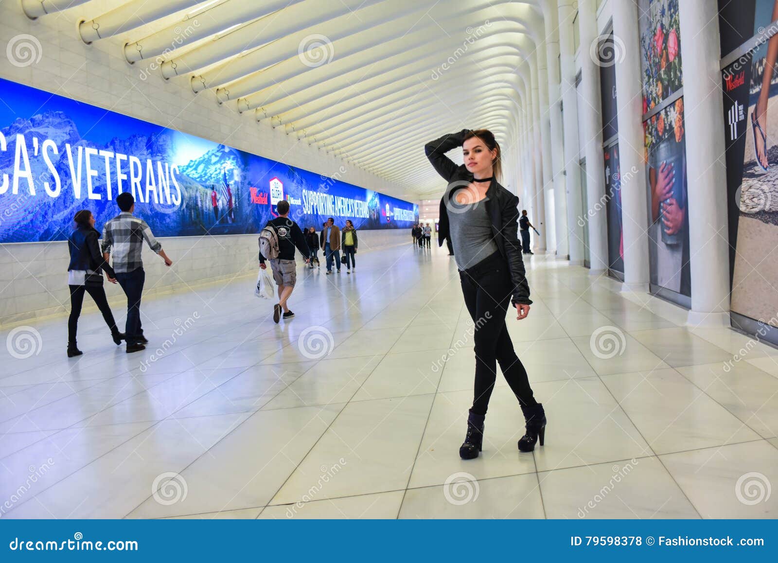Model Posing at the Hall with Visual Perspective Shot. Editorial Stock ...