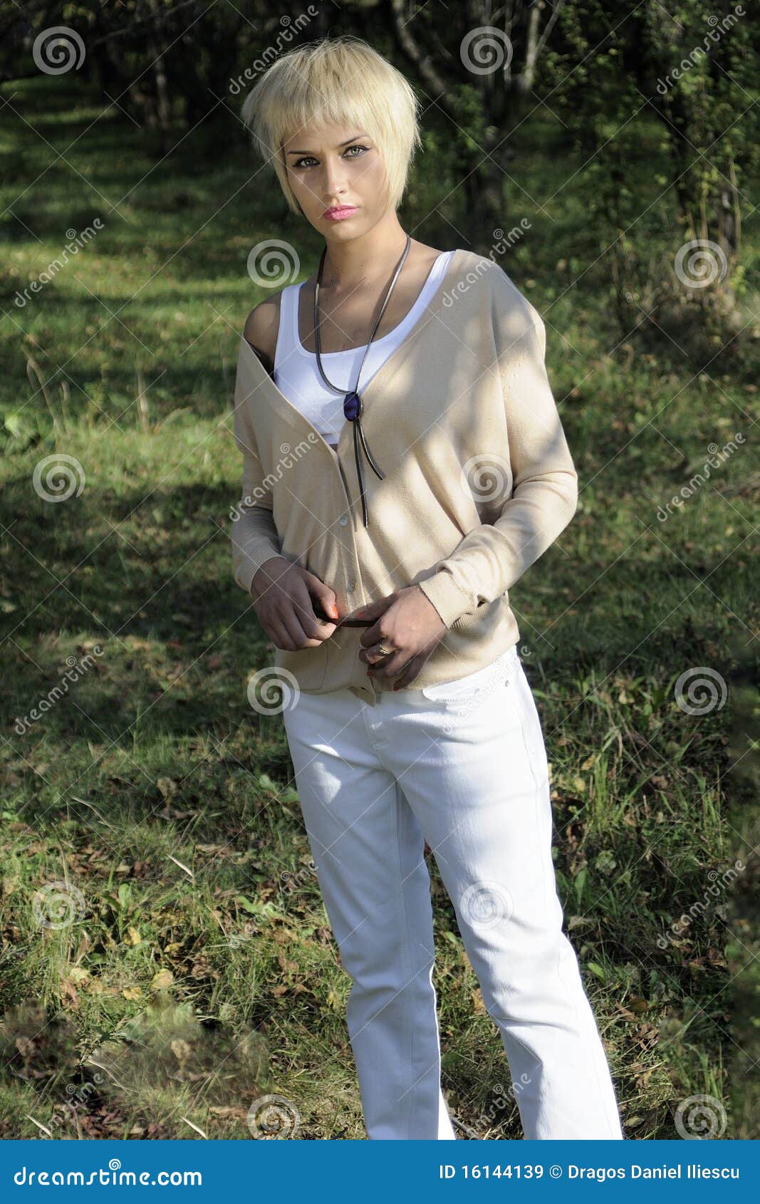 Model posing in nature stock image. Image of people, clothing - 16144139