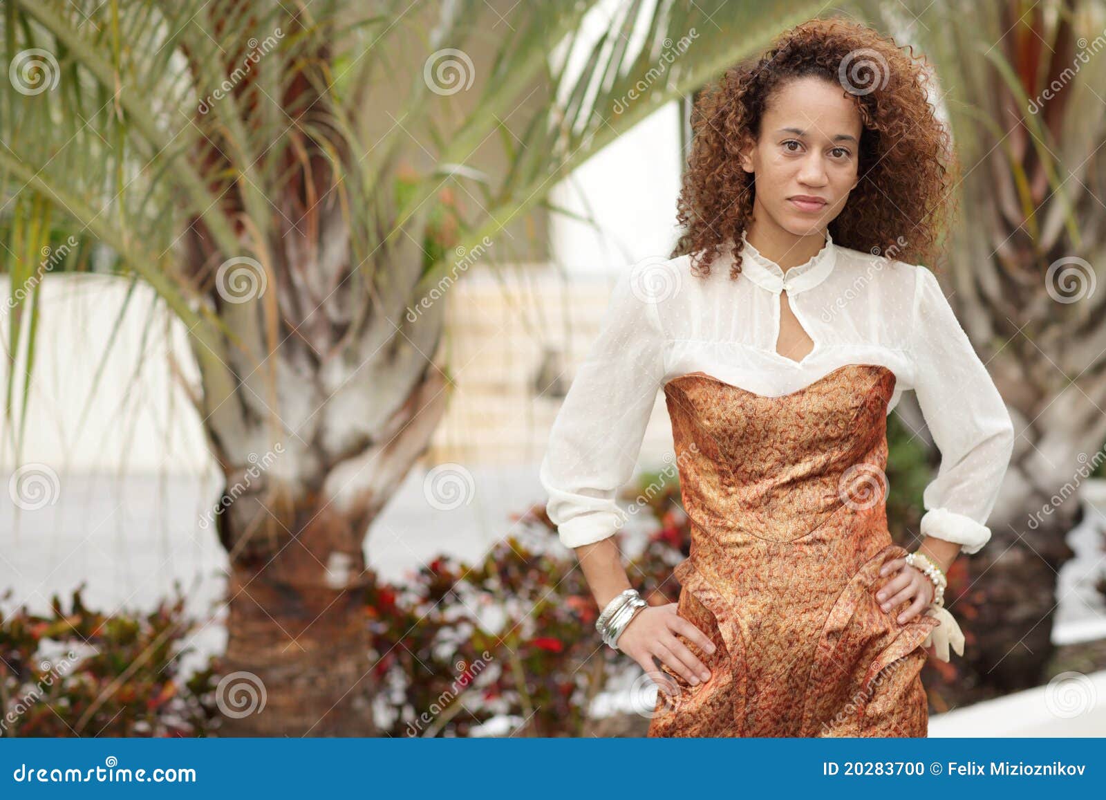 Model Posing in a Nature Setting Stock Photo - Image of park ...