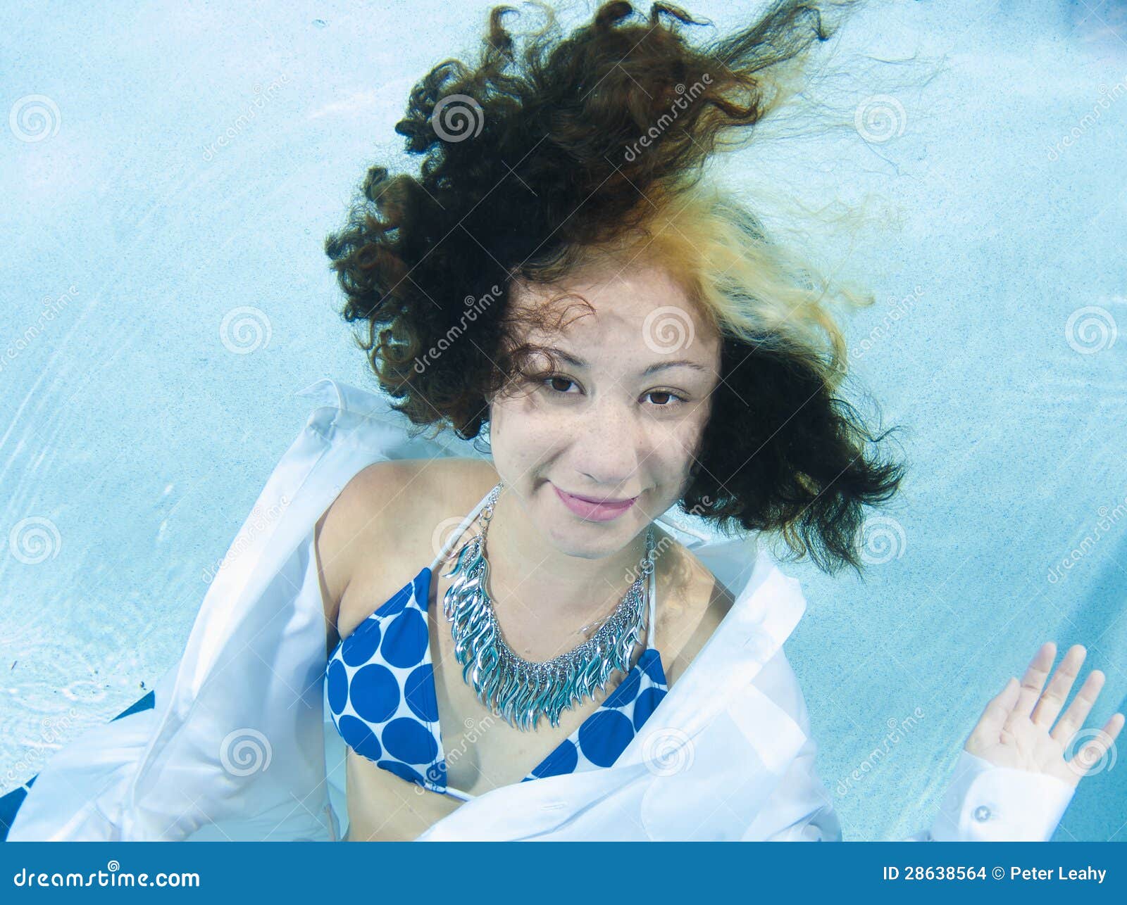 Model posing in a pool stock photo. Image of clothes - 28638564