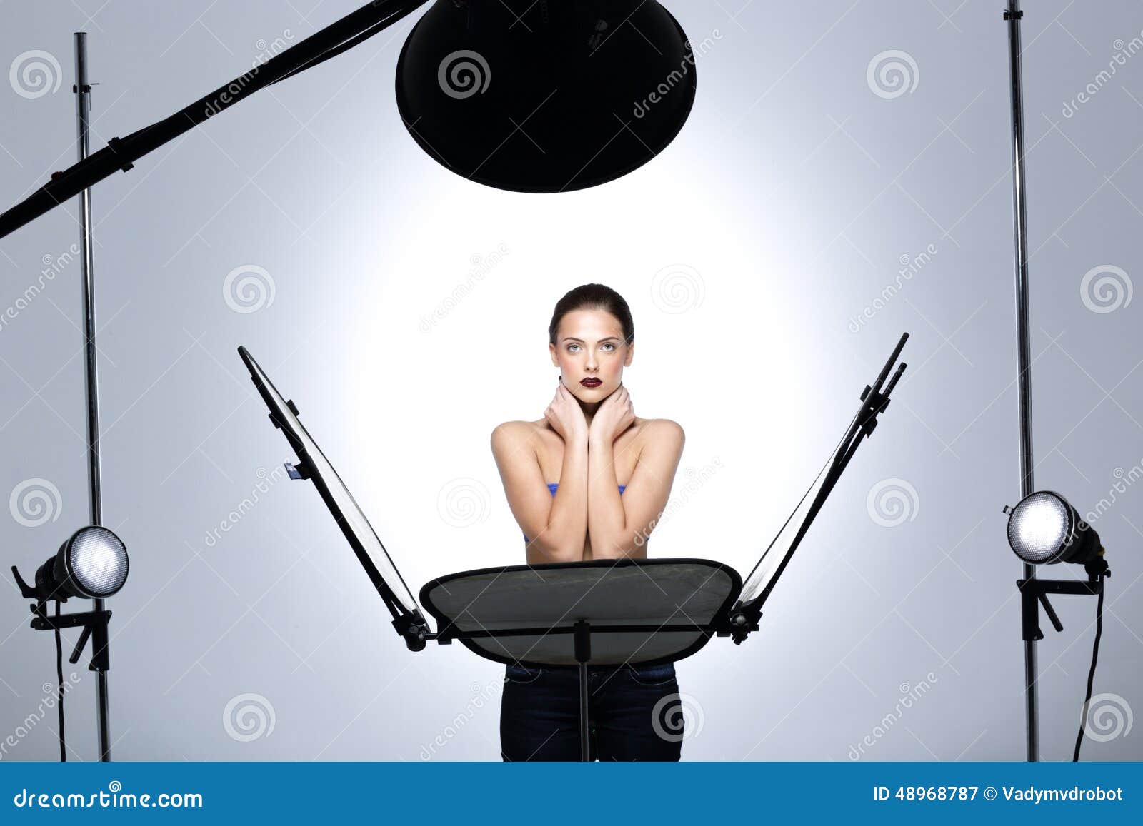 Model Posing in Professionally Equipped Studio Stock Image - Image of ...
