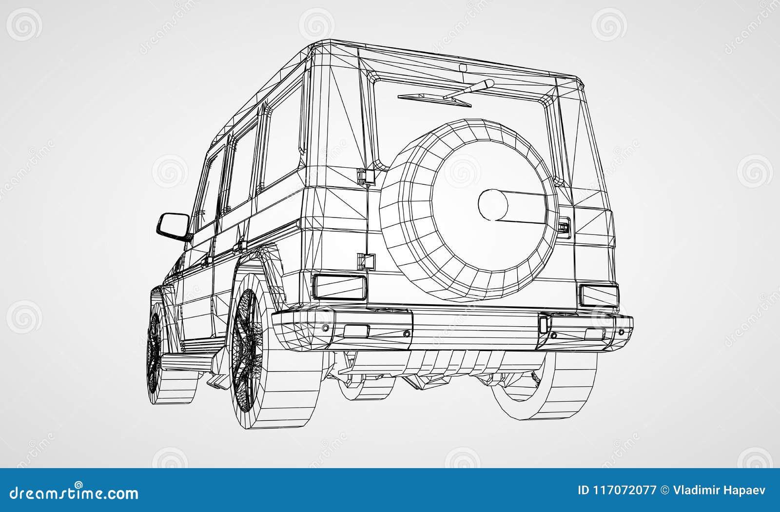 Model of Premium Frame SUV with a Classic Design. Vector Illustration ...