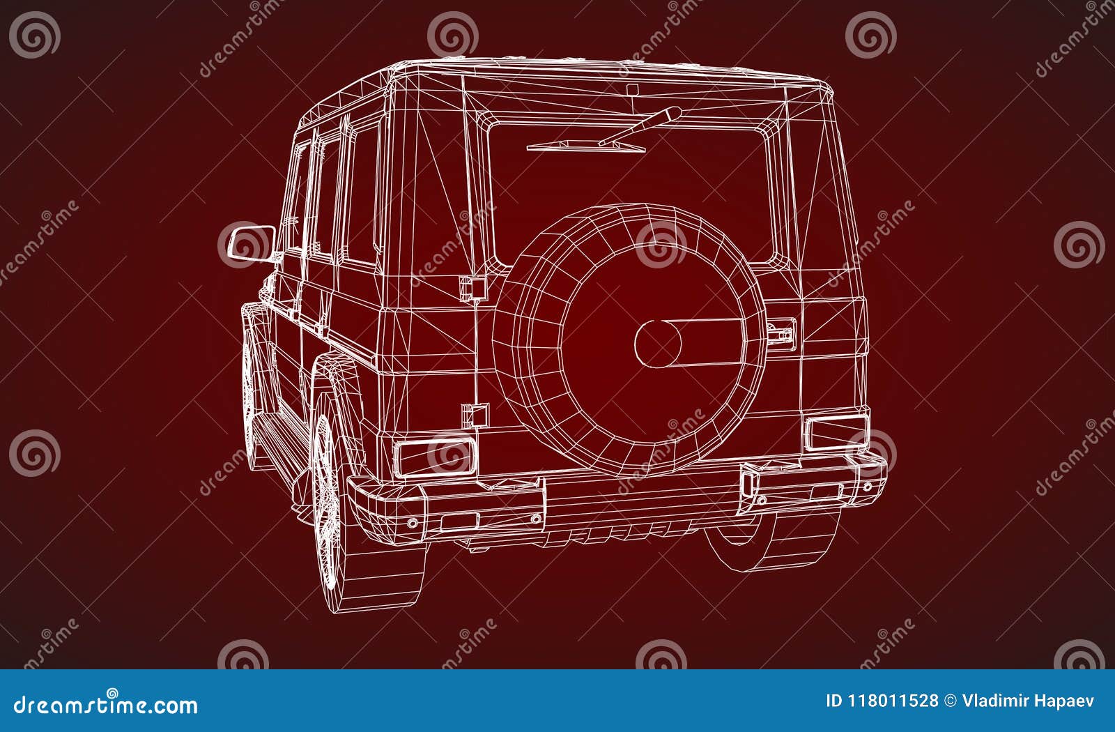 Model of Premium Frame SUV with a Classic Design. Vector Illustration ...