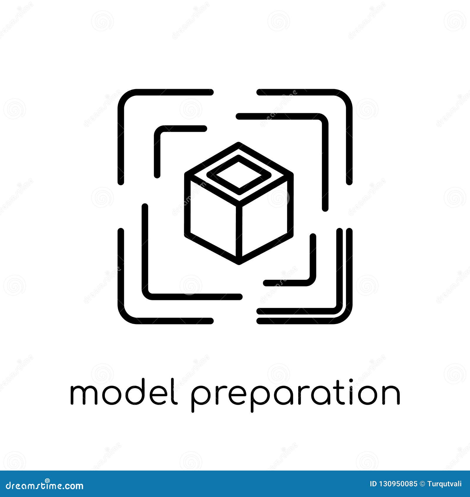 Model Preparation Icon. Trendy Modern Flat Linear Vector Model P Stock Vector - Illustration of ...
