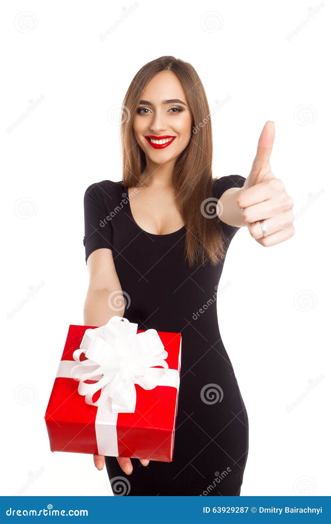 Model with Present Showing it`s Very Good Stock Image - Image of model ...