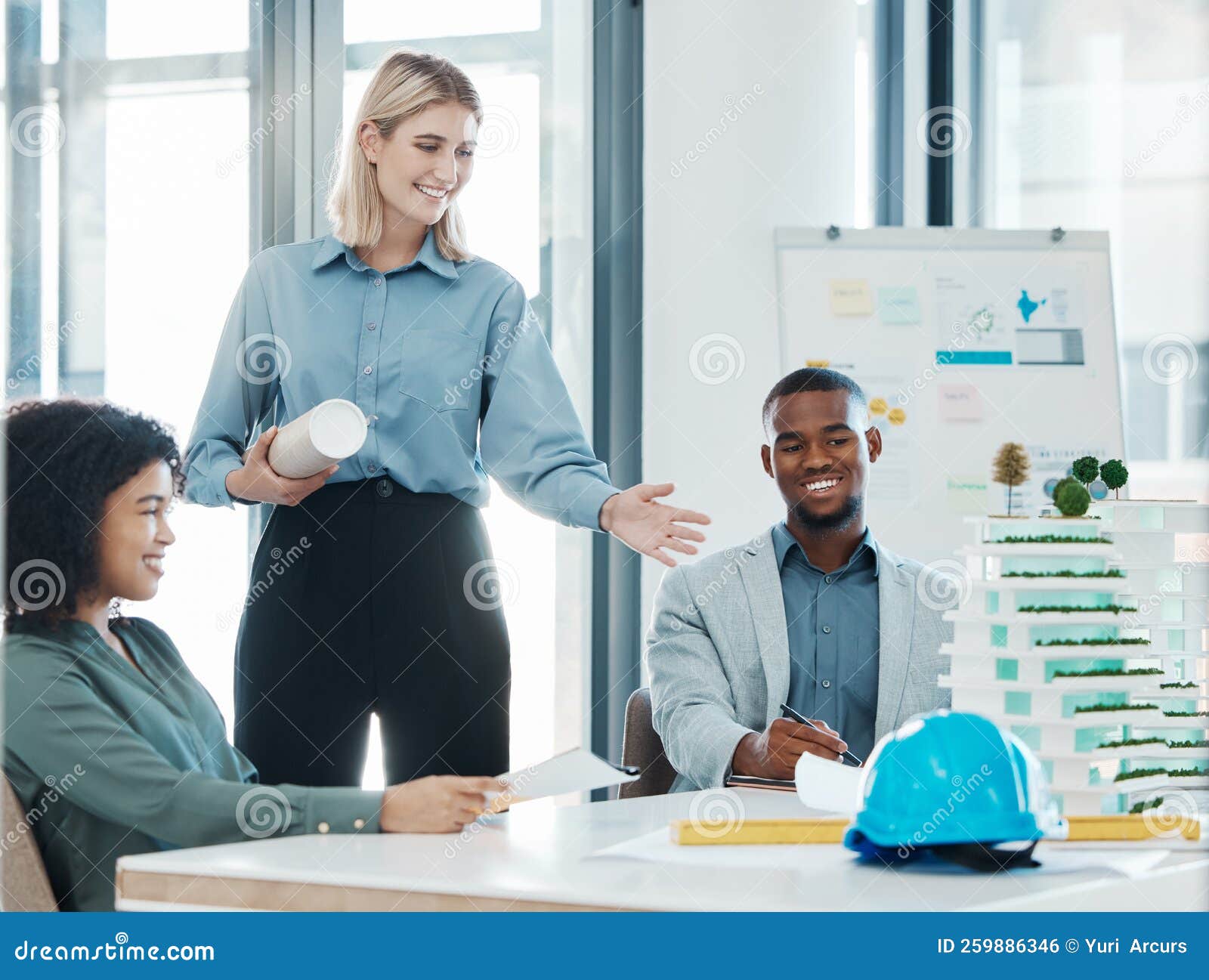 Model, Presentation and Architects Meeting about Construction, Building ...