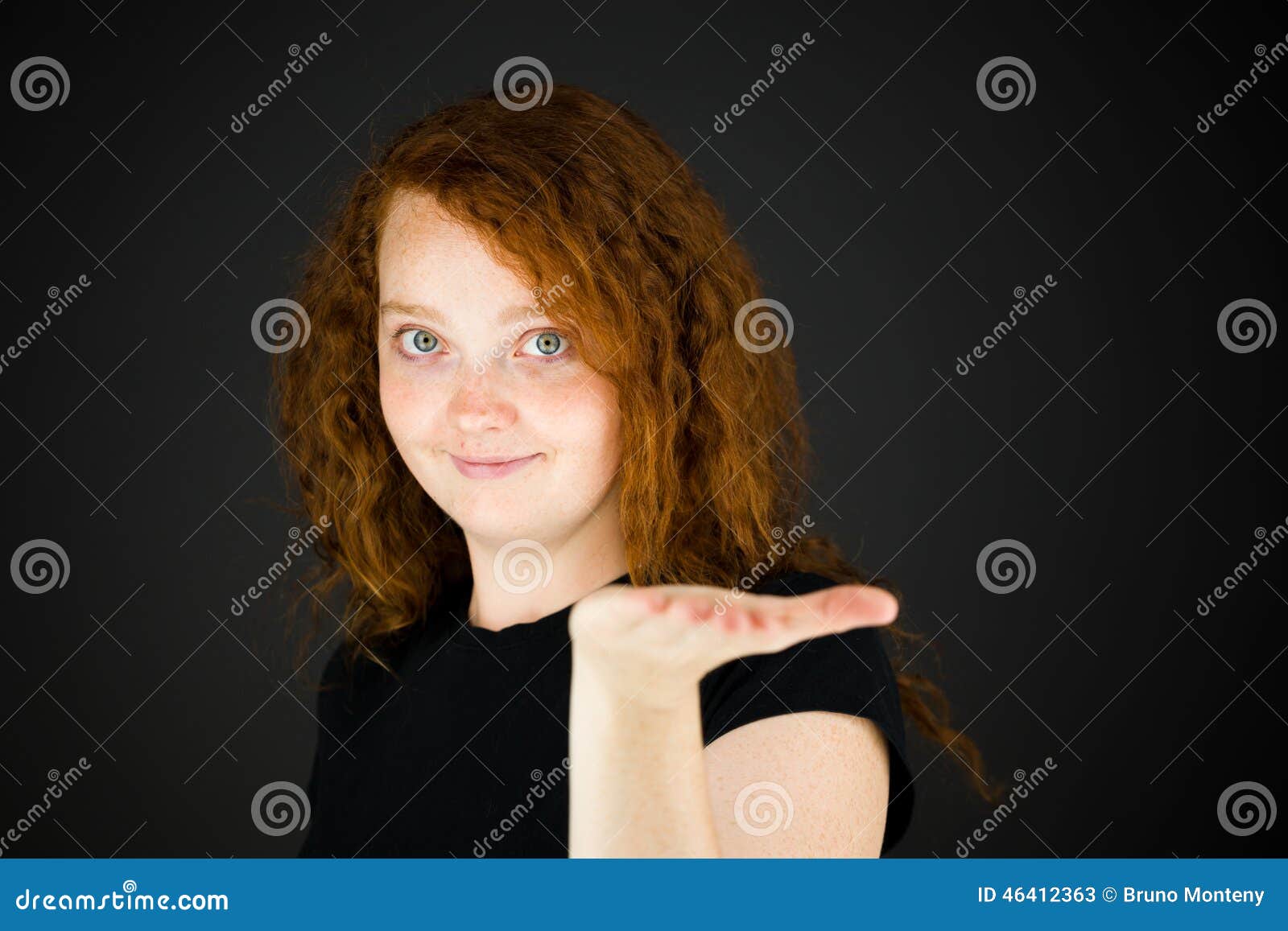 Model Presenting Showcasing with Hand Stock Image - Image of gesture ...