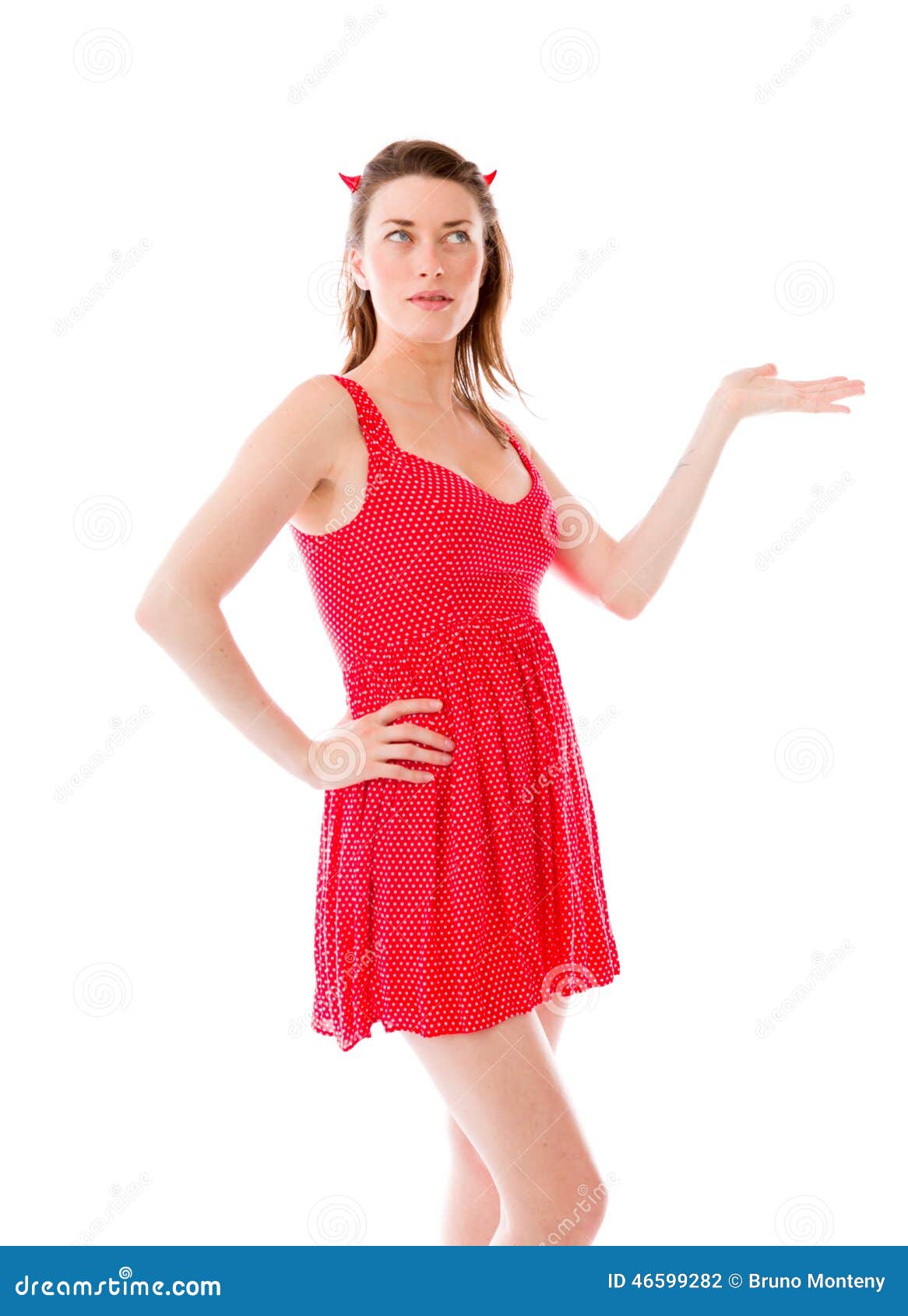 Model Presenting Showcasing with Hand Stock Photo - Image of smiling ...
