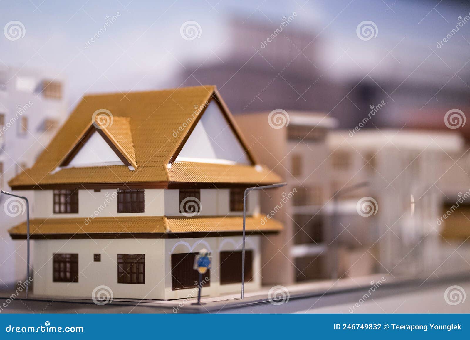 A Model of a Quiet Suburban House without People Stock Photo - Image of ...