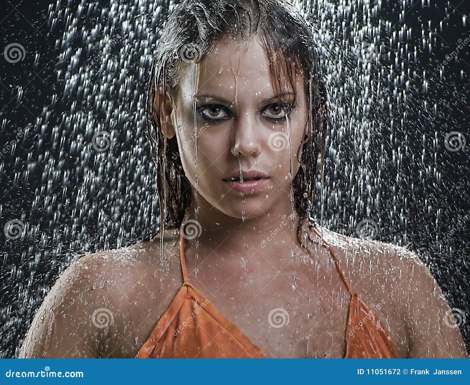 Model in rain stock photo. Image of female, rain, look - 11051672