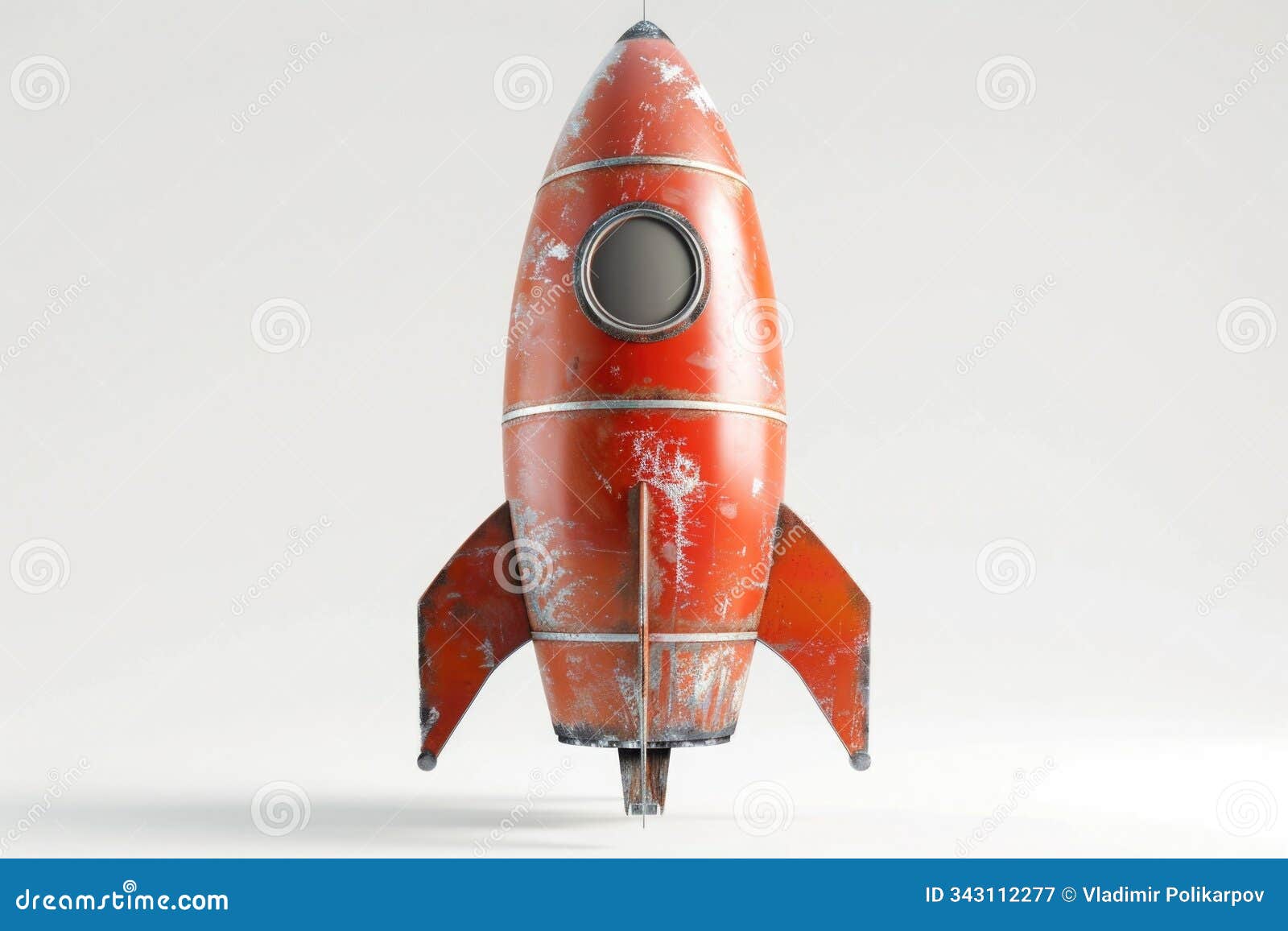 A Model of a Red Rocket Ship Sitting on a White Surface, Perfect for ...