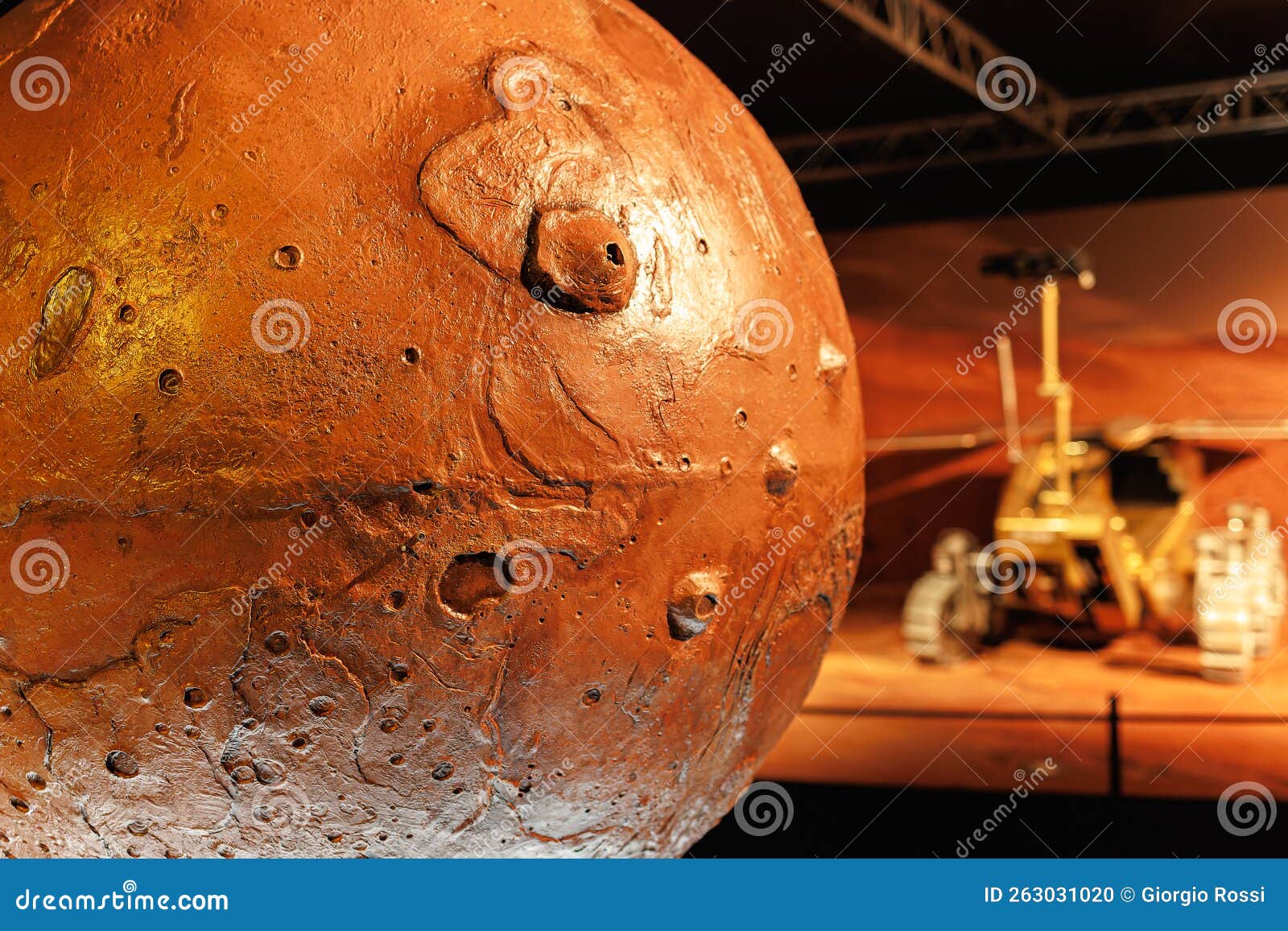 Model Representing the Planet Mars in the Solar System and Wheeled ...
