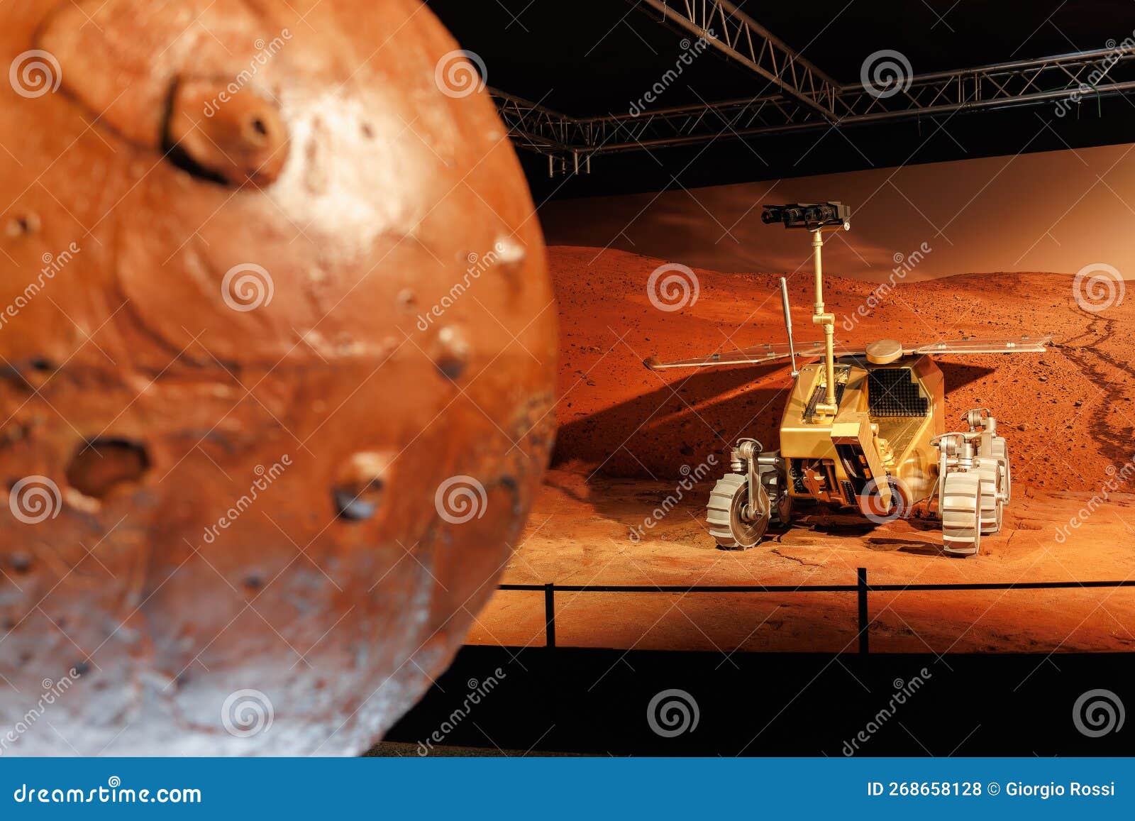 Model Representing the Planet Mars in the Solar System and Wheeled ...