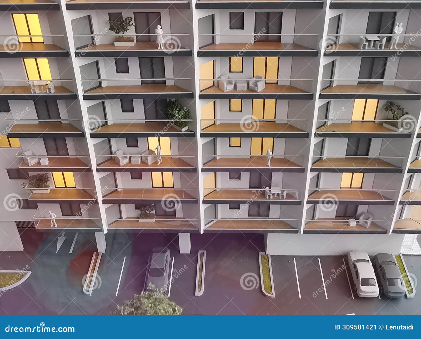 Model Residential Apartment Complex Macro. Stock Image - Image of ...