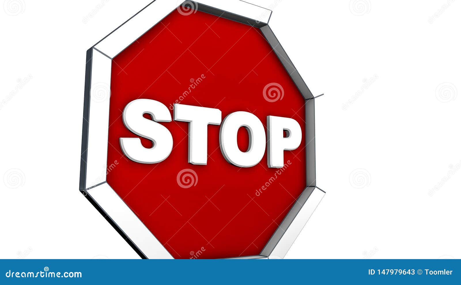 Model of Road Sign Stop. 3D Rendering. Stock Illustration ...