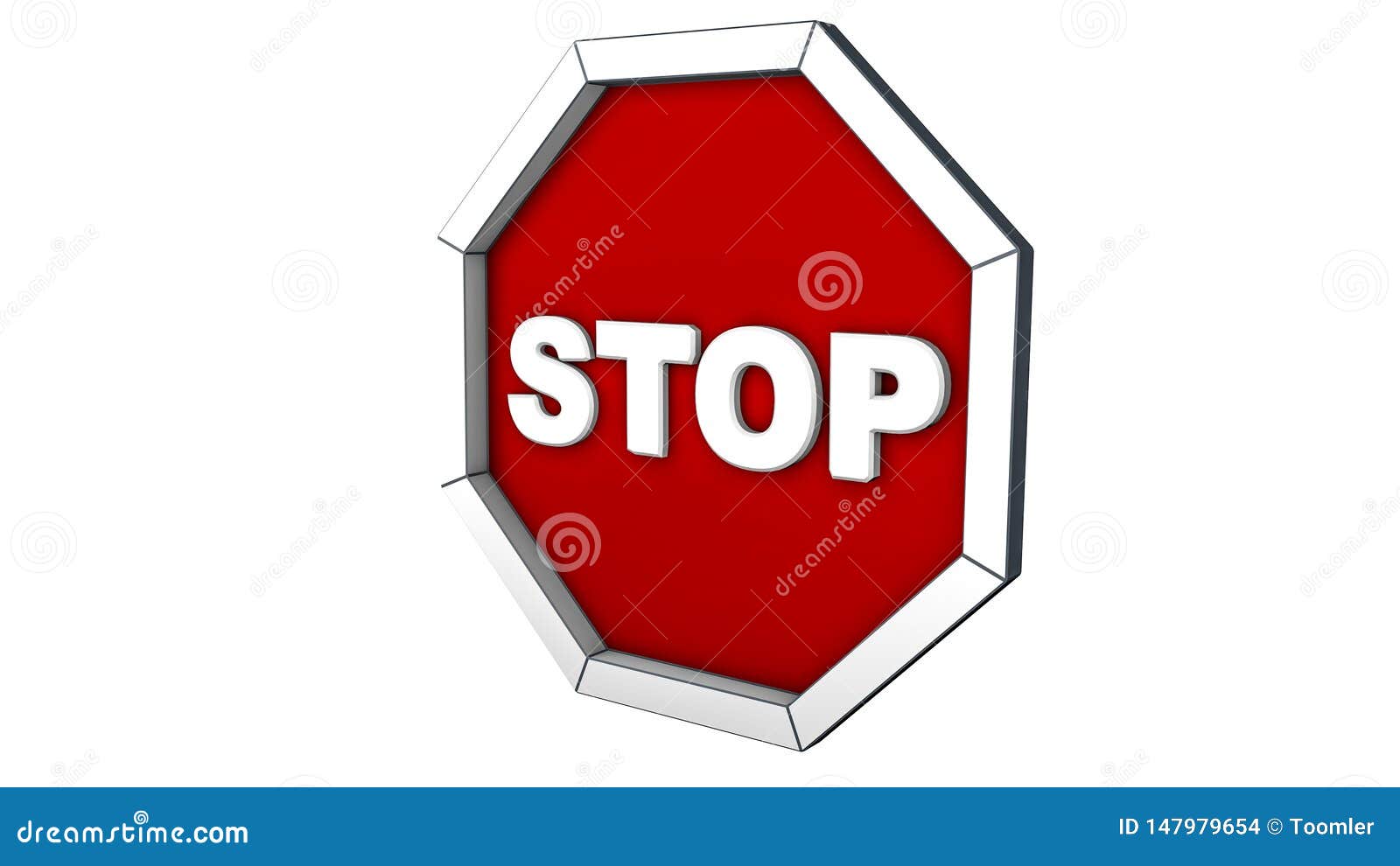 Model of Road Sign Stop. 3D Rendering. Stock Illustration ...