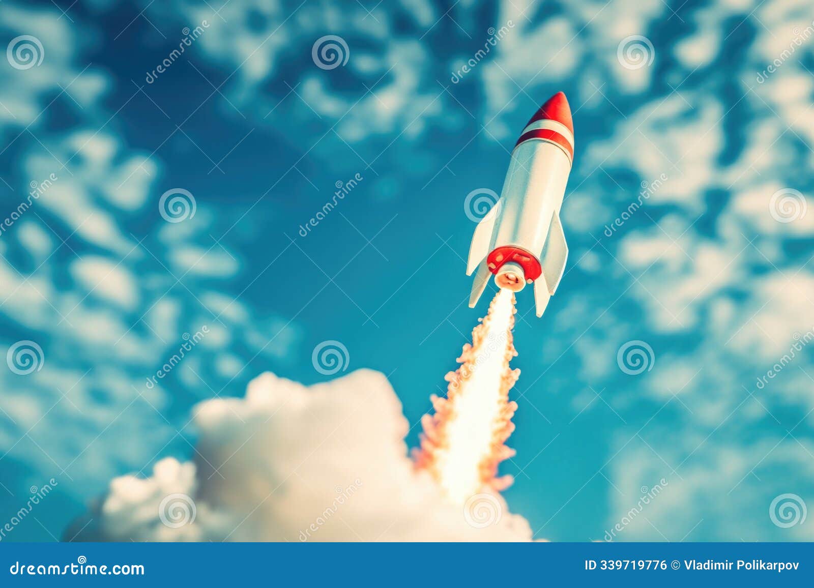 A Model Rocket Soaring through the Sky Stock Photo - Image of design ...