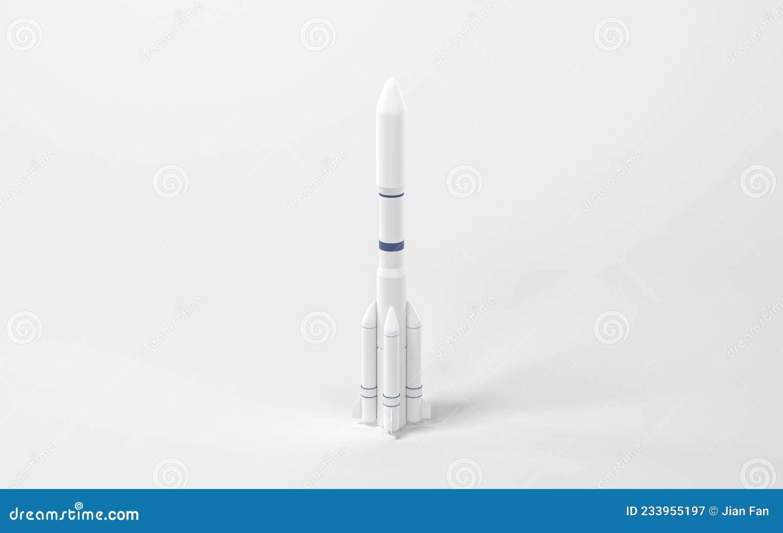 Model Rocket with White Background, 3d Rendering Stock Illustration ...