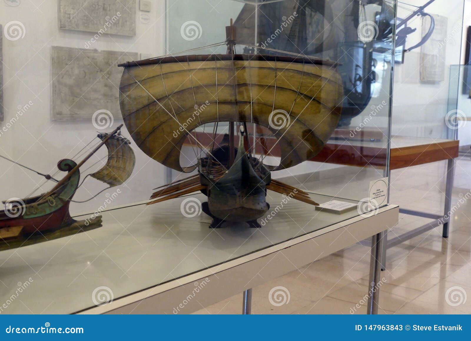 Model of a Roman bireme editorial stock photo. Image of sail - 147963843