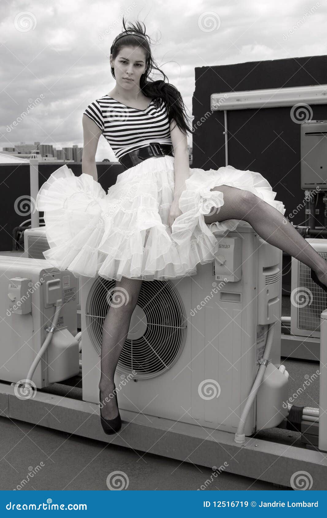 Model with a ruffle skirt stock image. Image of female - 12516719